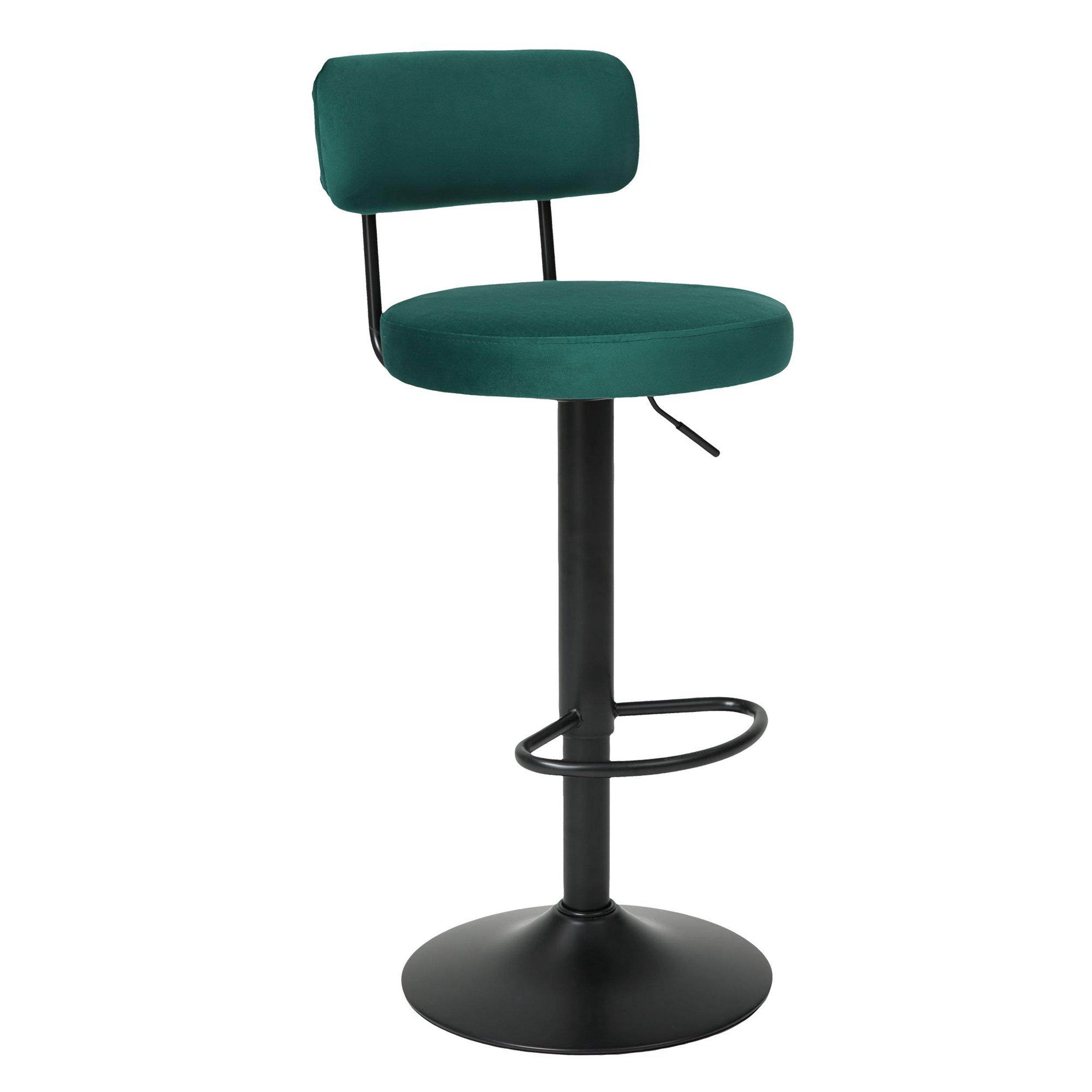 Ivy Bronx Modern Bar Stools Set of 2,Curved Backrest Upholstered ...