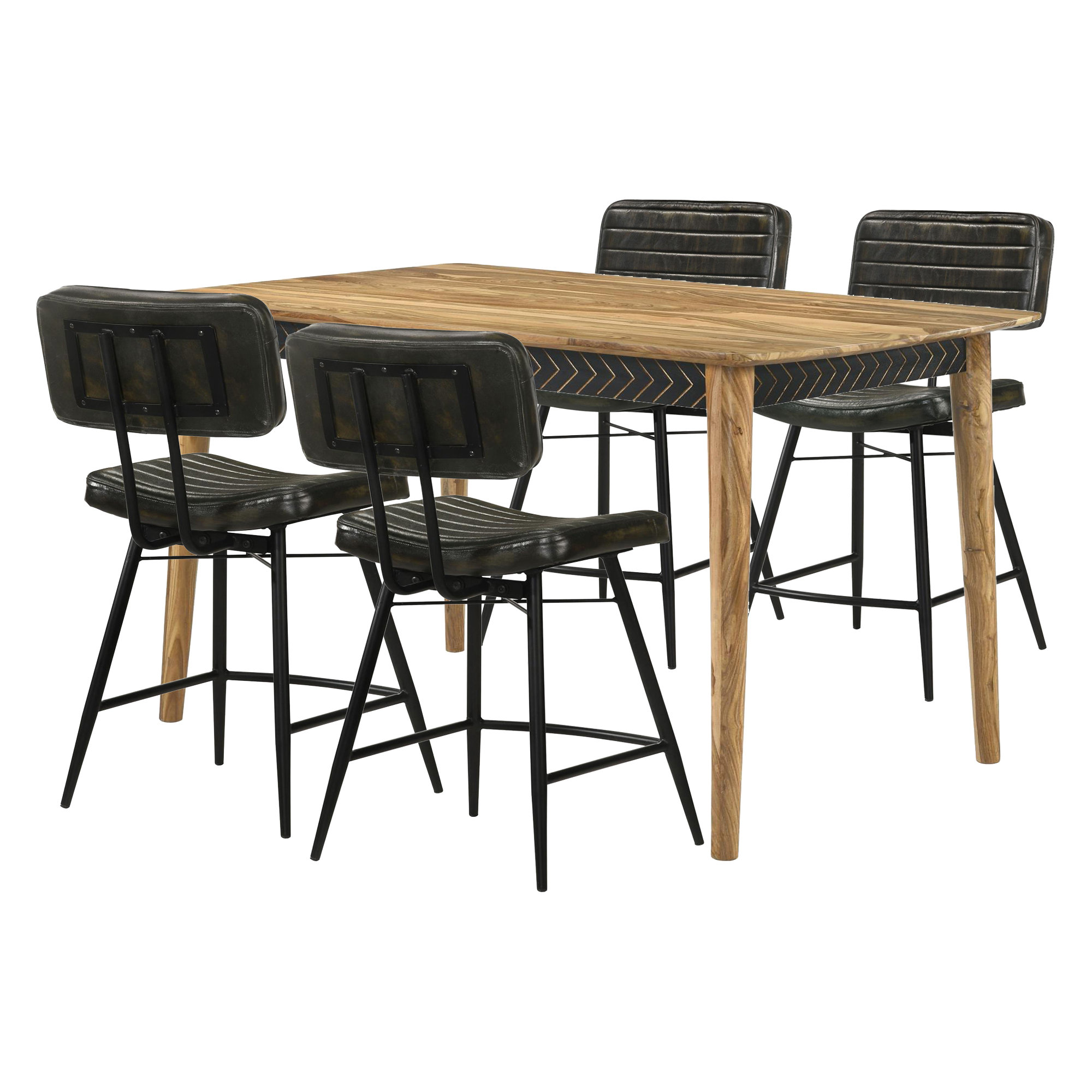 Corrigan Studio 5-piece Rectangular Counter Height Dining Set Natural ...