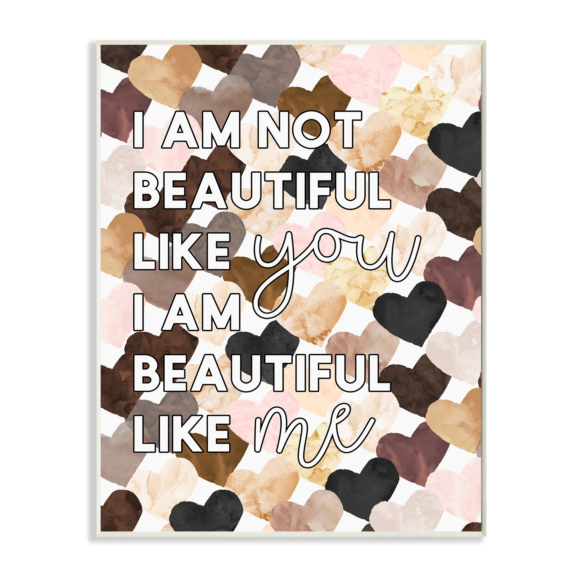 Trinx Beautiful Like Me Phrase Inspirational Heart Pattern by Erica ...