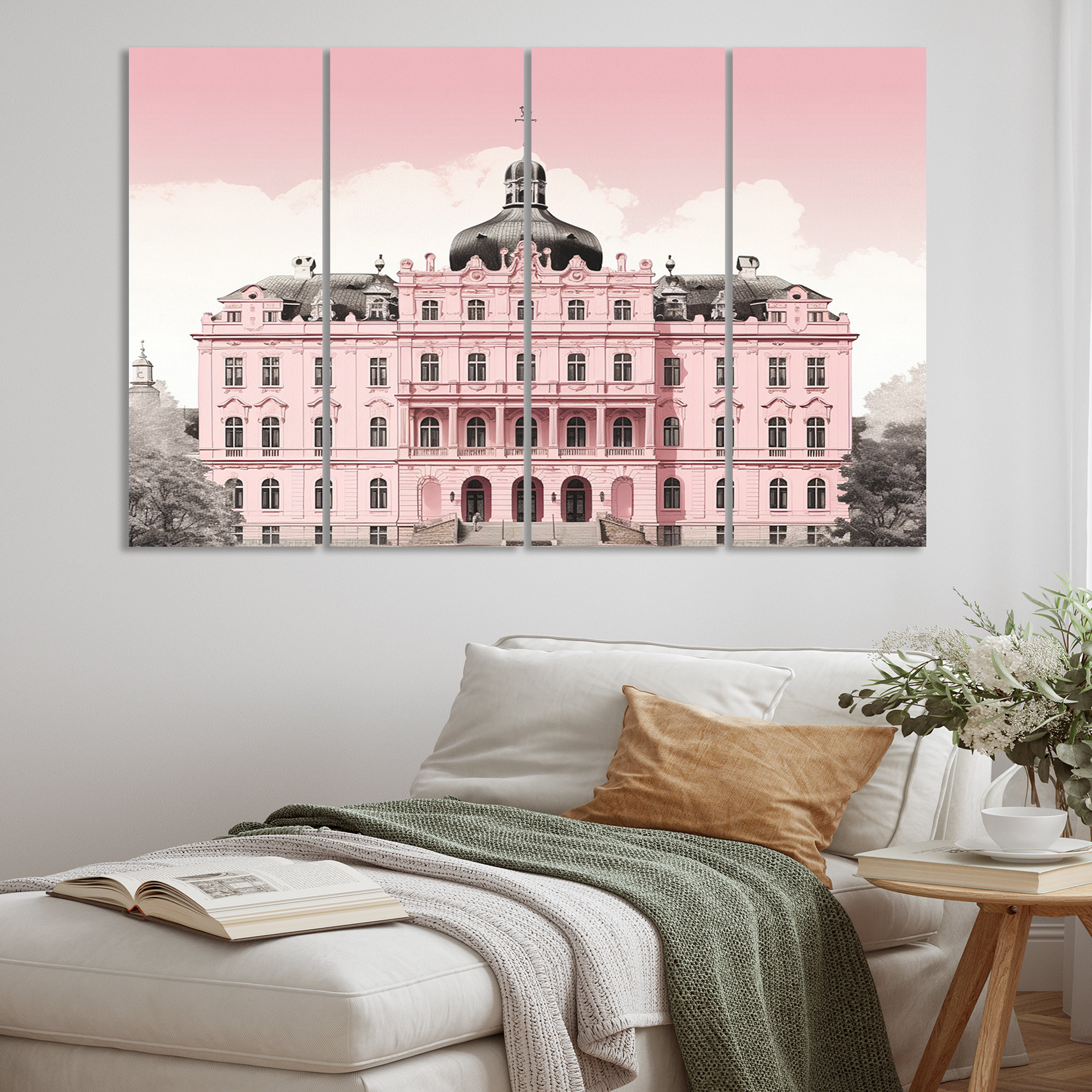 Ebern Designs " Pink Blueprint Of London Architecture IV " 4 - Pieces ...