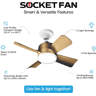 Bell + Howell Socket Fan Bronze Ceiling Fan with Warm Light and Remote ...