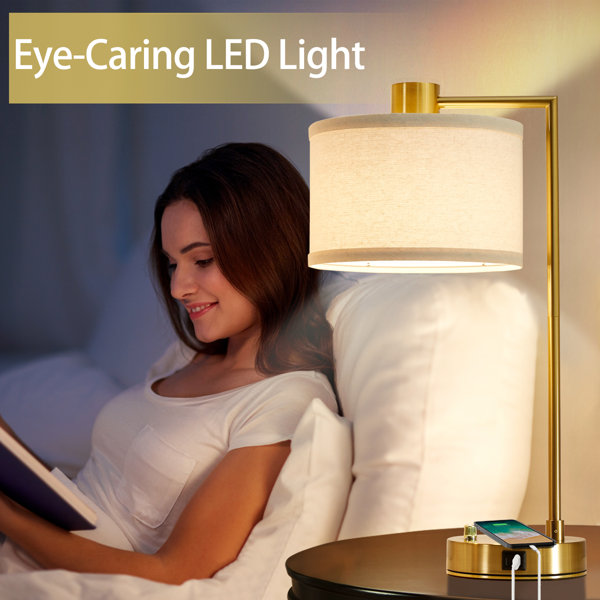 Mercer41 Navreet Table Lamp Set with USB C+A Charging Ports Fully ...
