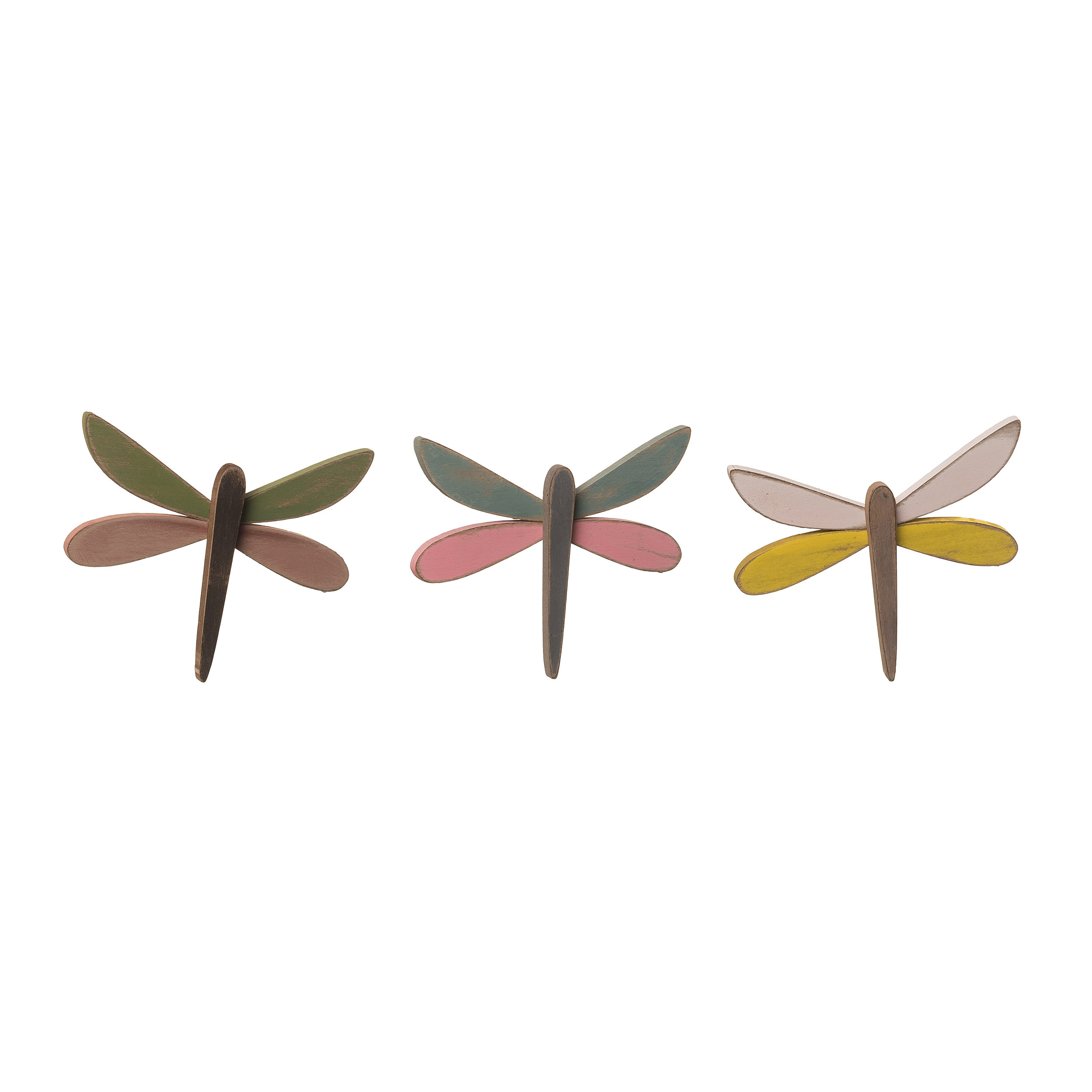 August Grove® MDF Rustic Dragonfly Wall Decor Set of 3 Spring Home ...