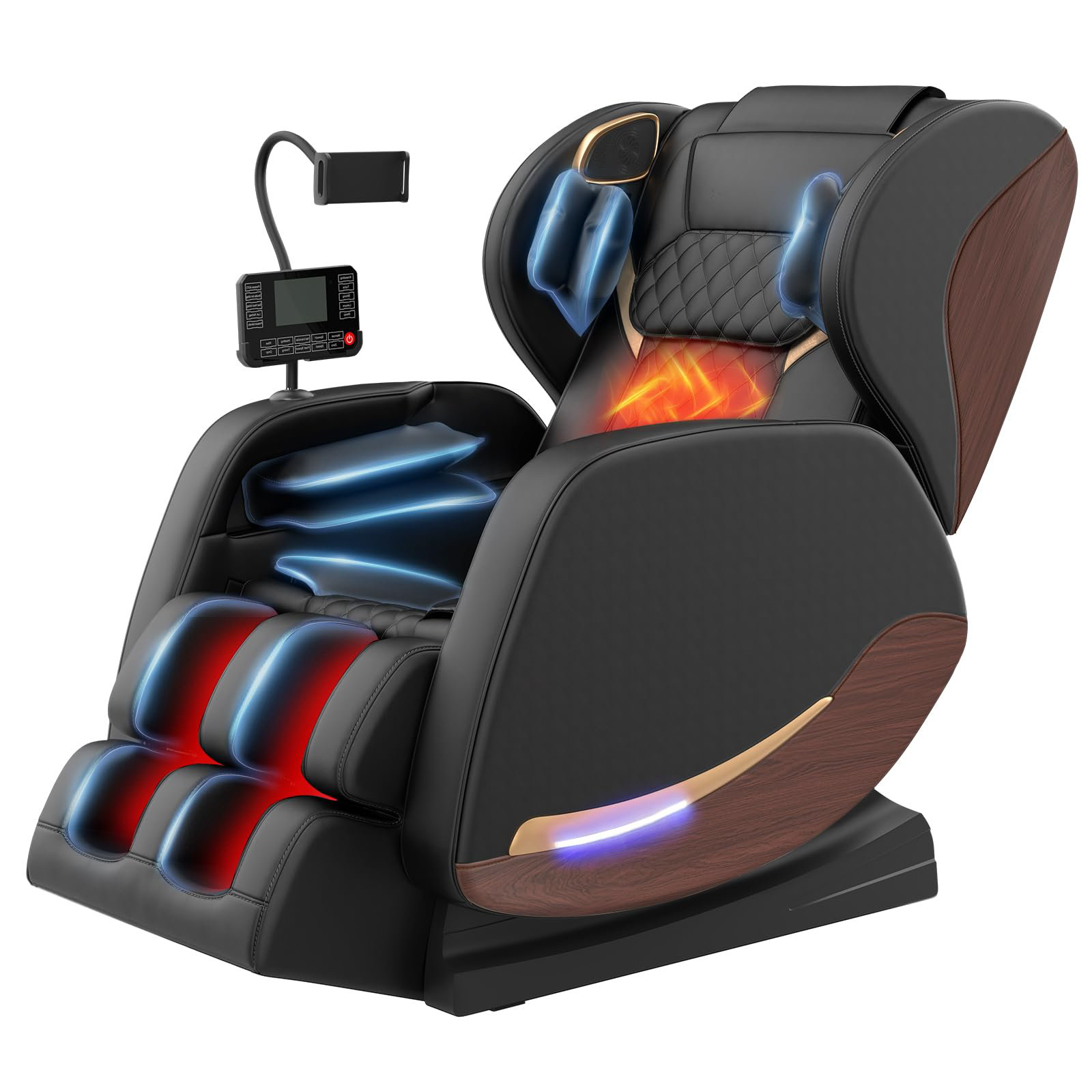 Inbox Zero Faux Leather Zero Gravity Full Body Massage Chair with Heat ...