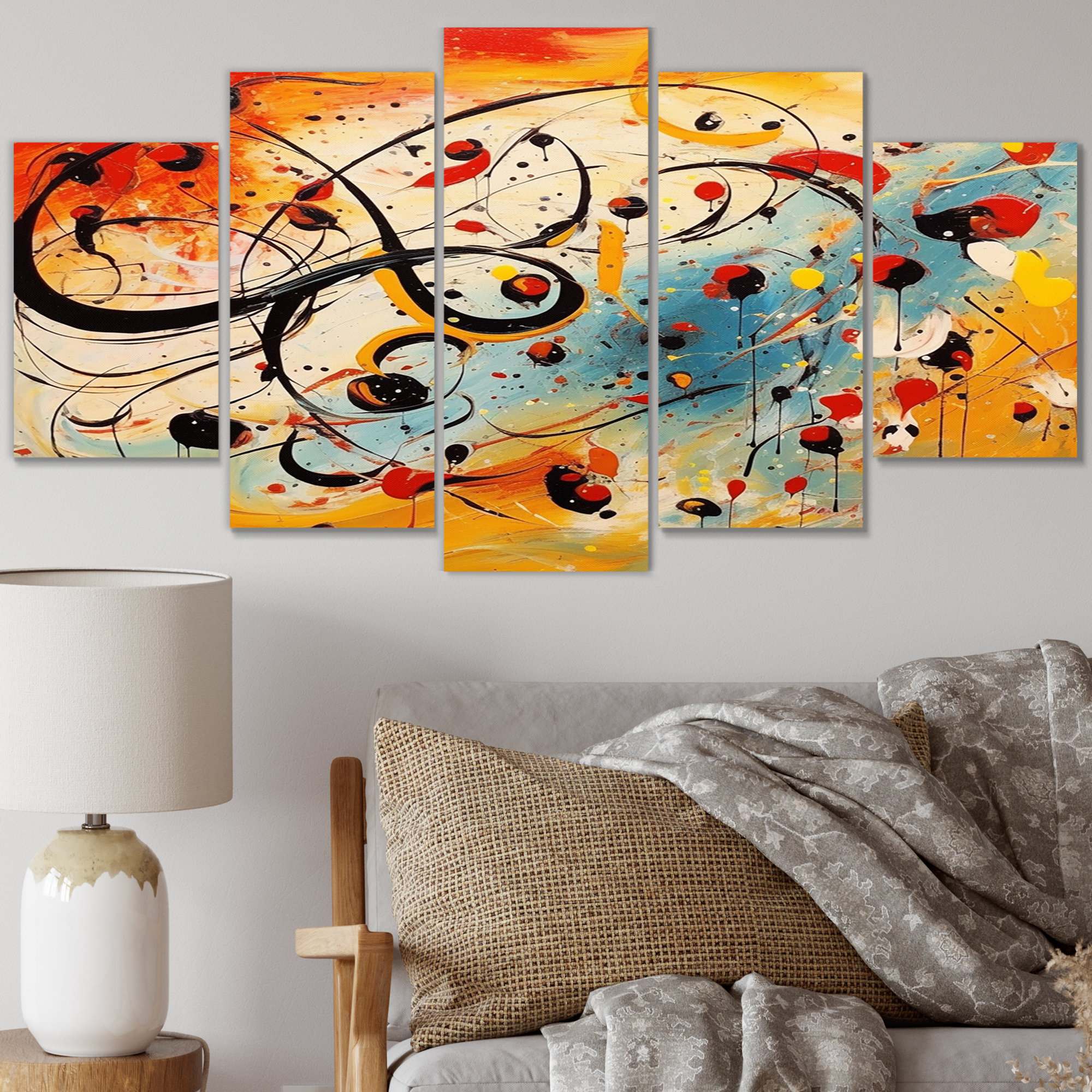 Design Art All That Jazz Colorful Joy - Abstract Collages Wall Art ...