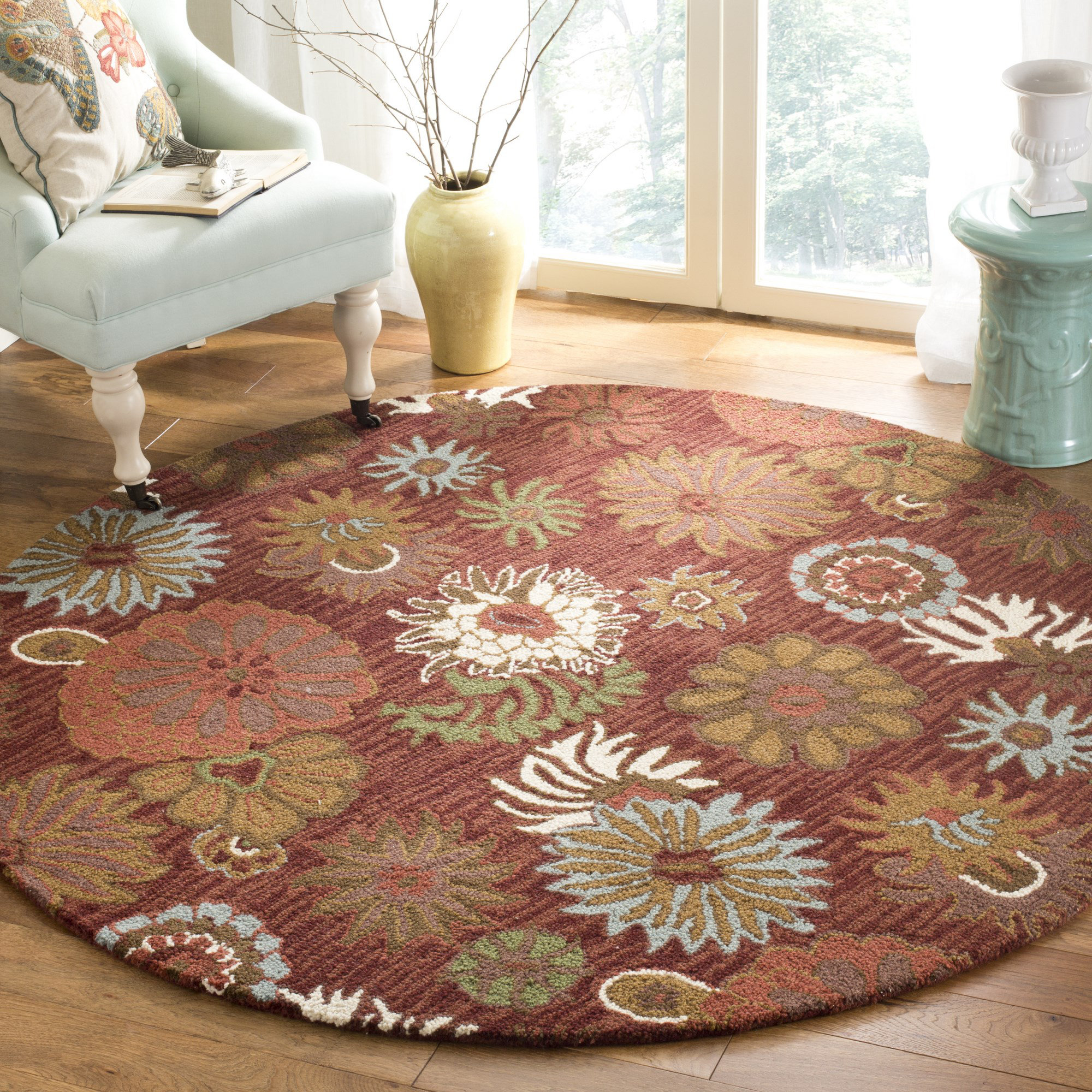 Winston Porter Emrick Hand Hooked Wool Floral Rug | Wayfair