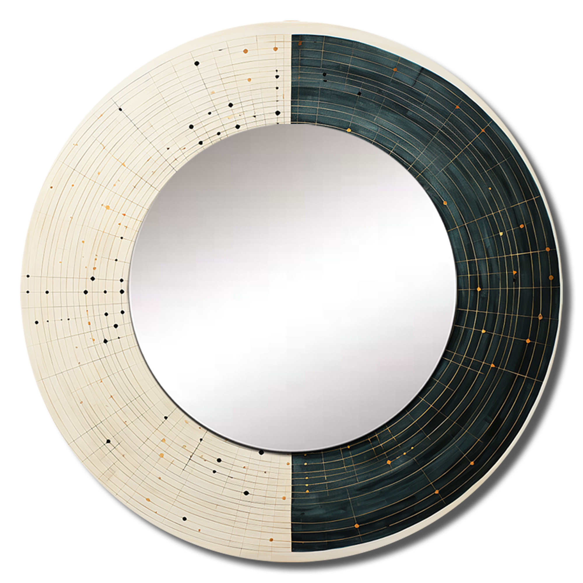 Design Art Grey White Minimalist Ying Yong - Abstract Collages Round ...