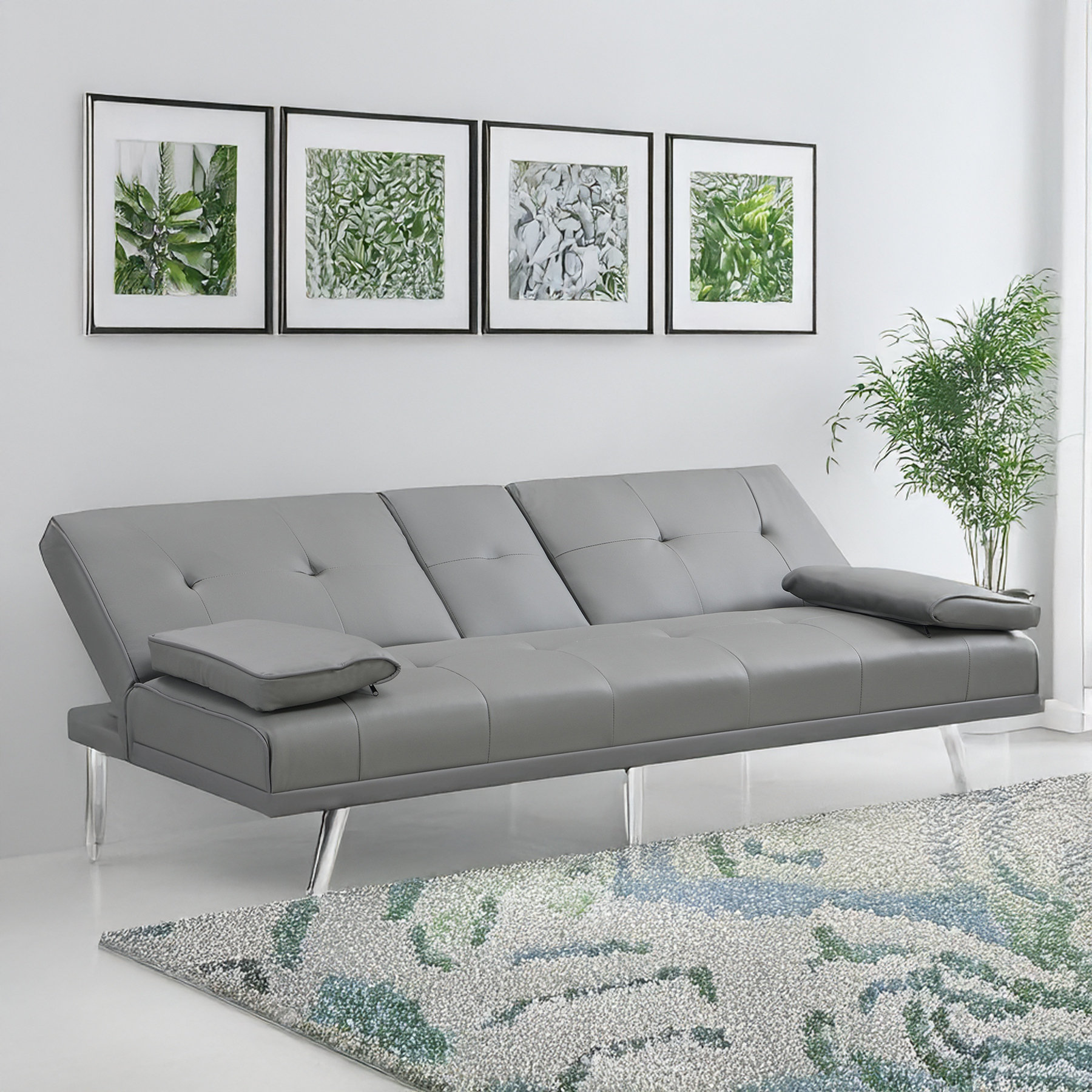 Ebern Designs Futon Sofa Bed Single Chair Bed Living Room Lounge Chair ...