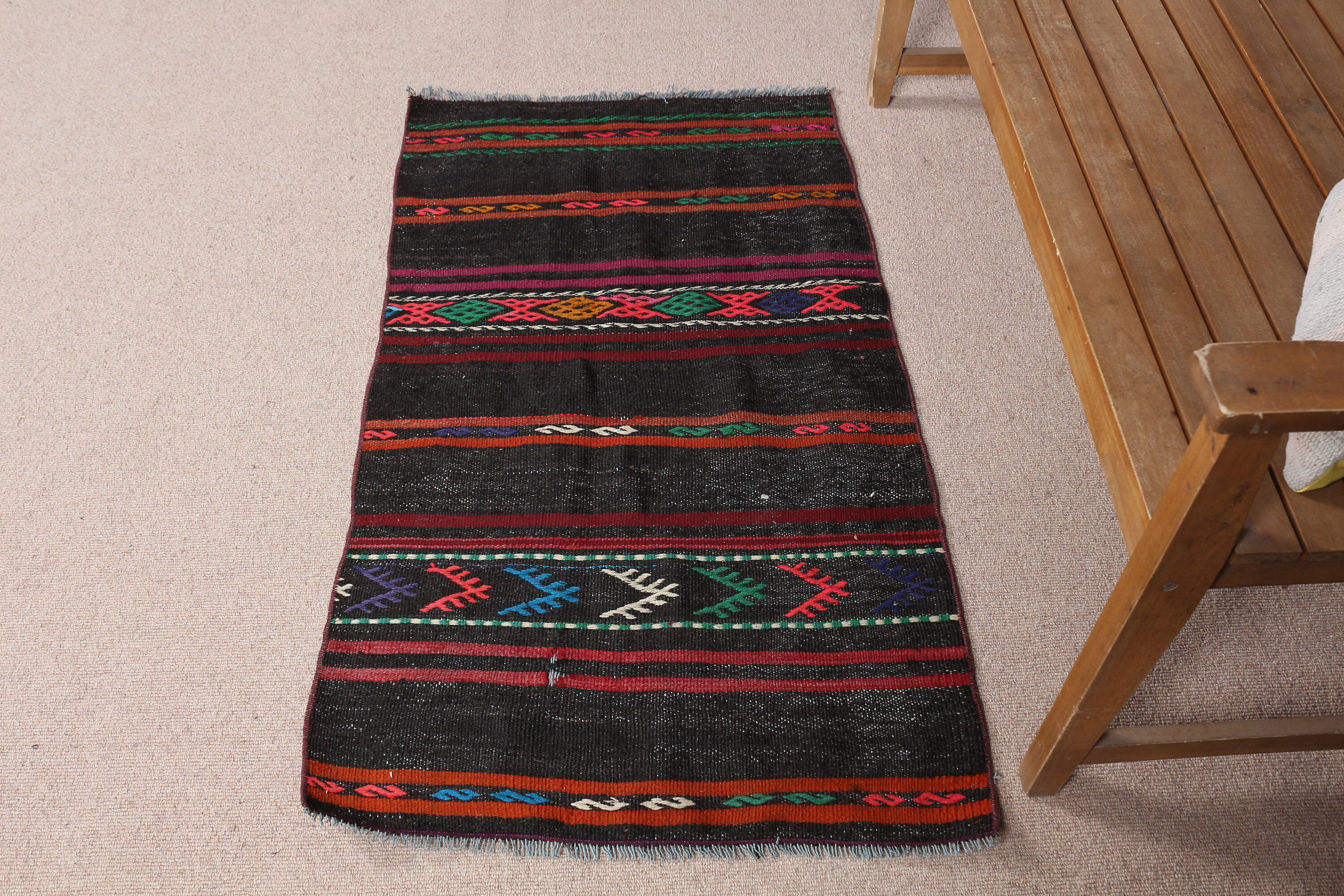 Red Barrel Studio® Handwoven Wool Door Mat In Striped Design From ...