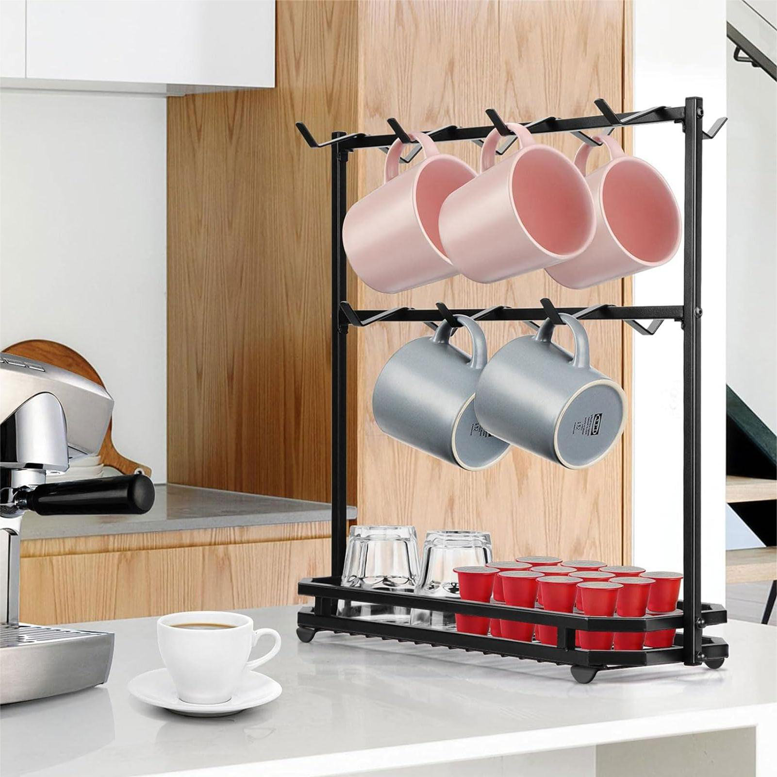 Latitude Run® Large Coffee Mug Holder Stand Countertop, 2 Tier Counter ...