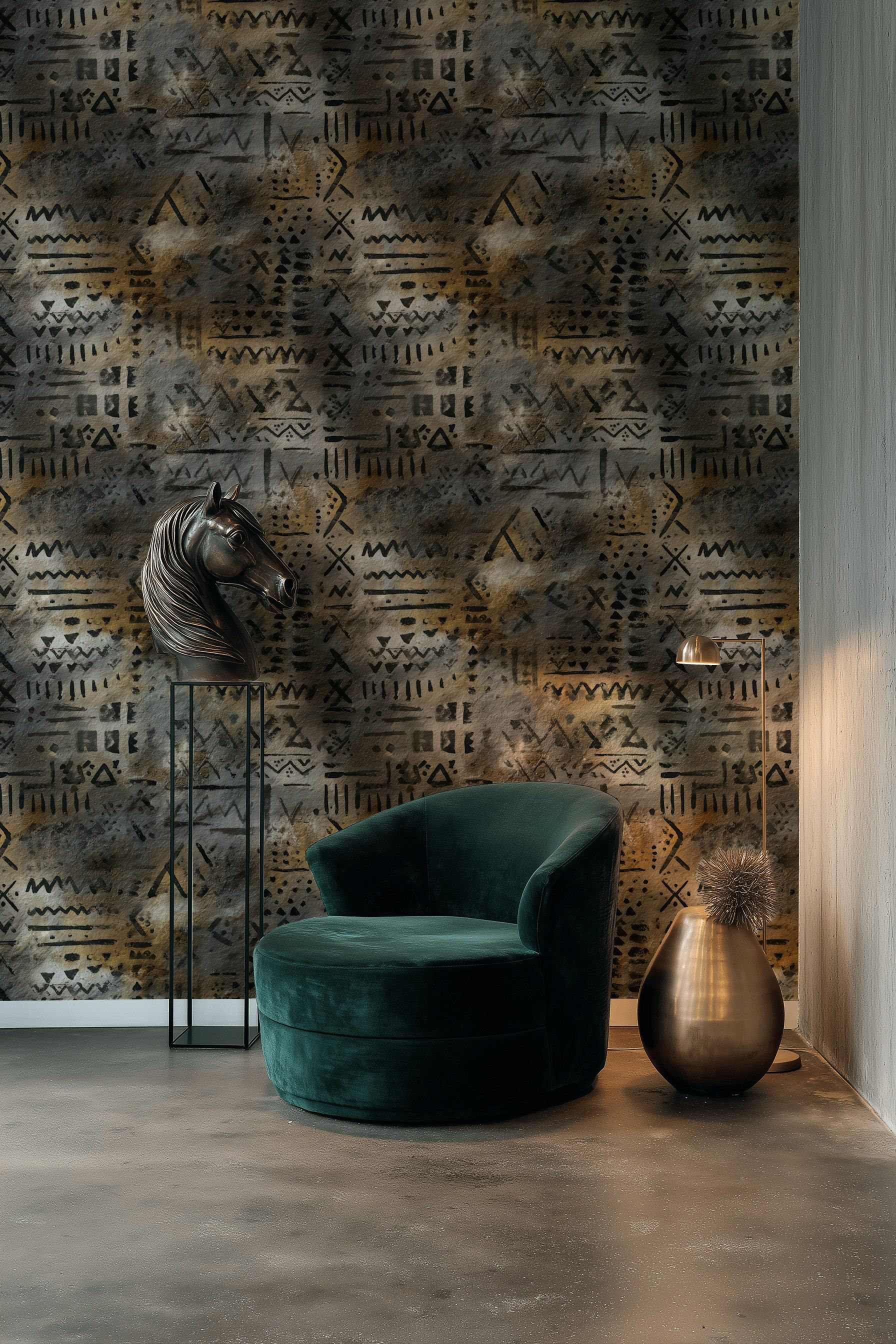Winston Porter Tribal Mudcloth Wallpaper Earthy Removable Peel And ...