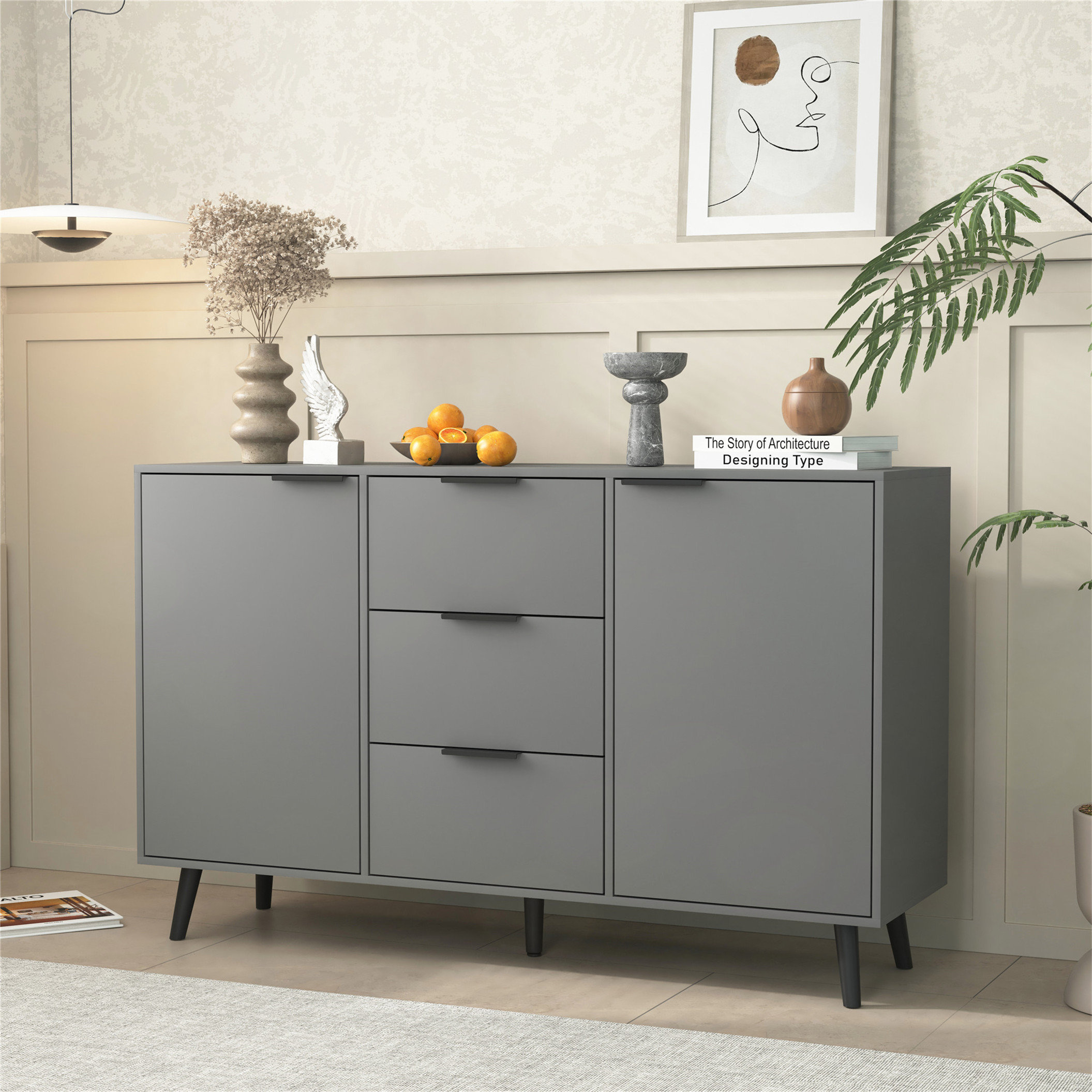 George Oliver Versatile Wood Storage Cabinet for All Rooms, Enhancing ...