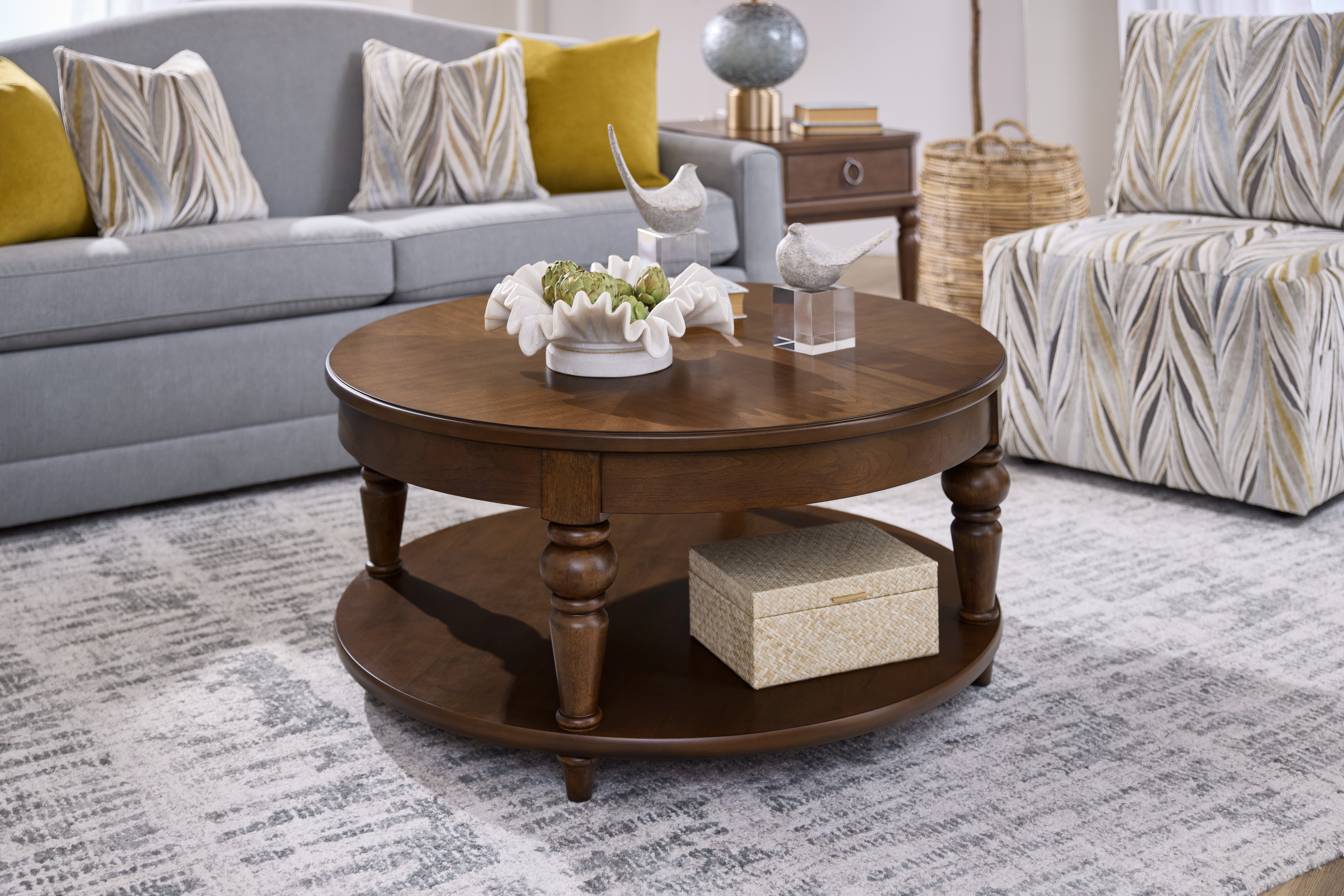 Flexsteel Riverstone Round Coffee Table With Casters | Wayfair
