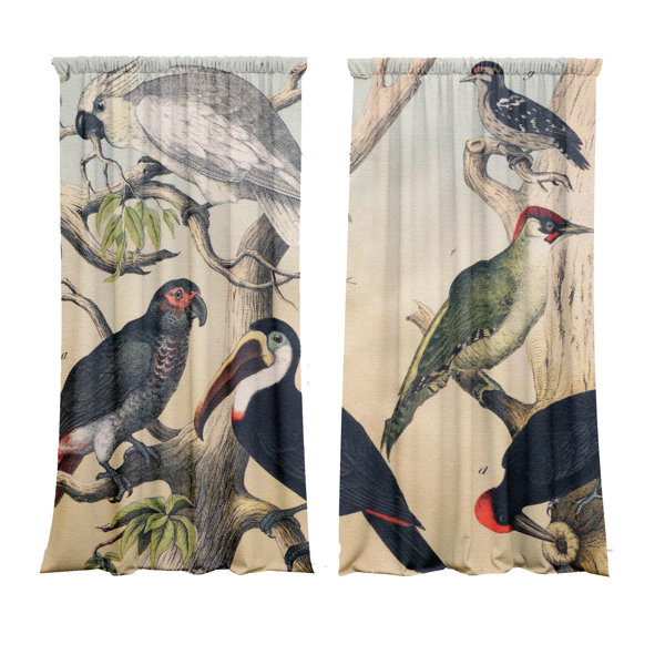 Blackout Curtains Bird Pattern | Wayfair.co.uk