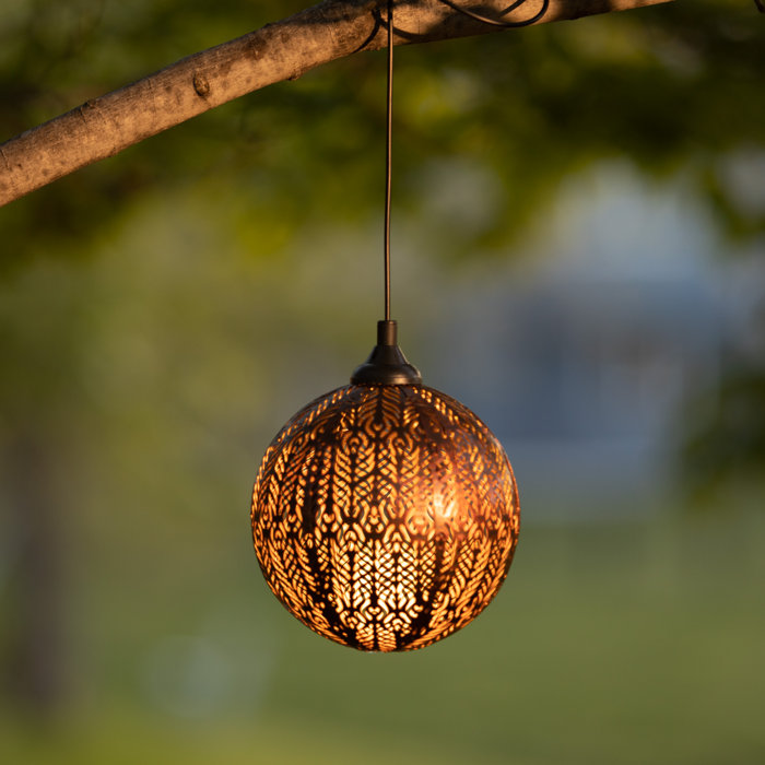 CRLE 6" Solar Powered Integrated LED Outdoor Hanging Light | Wayfair
