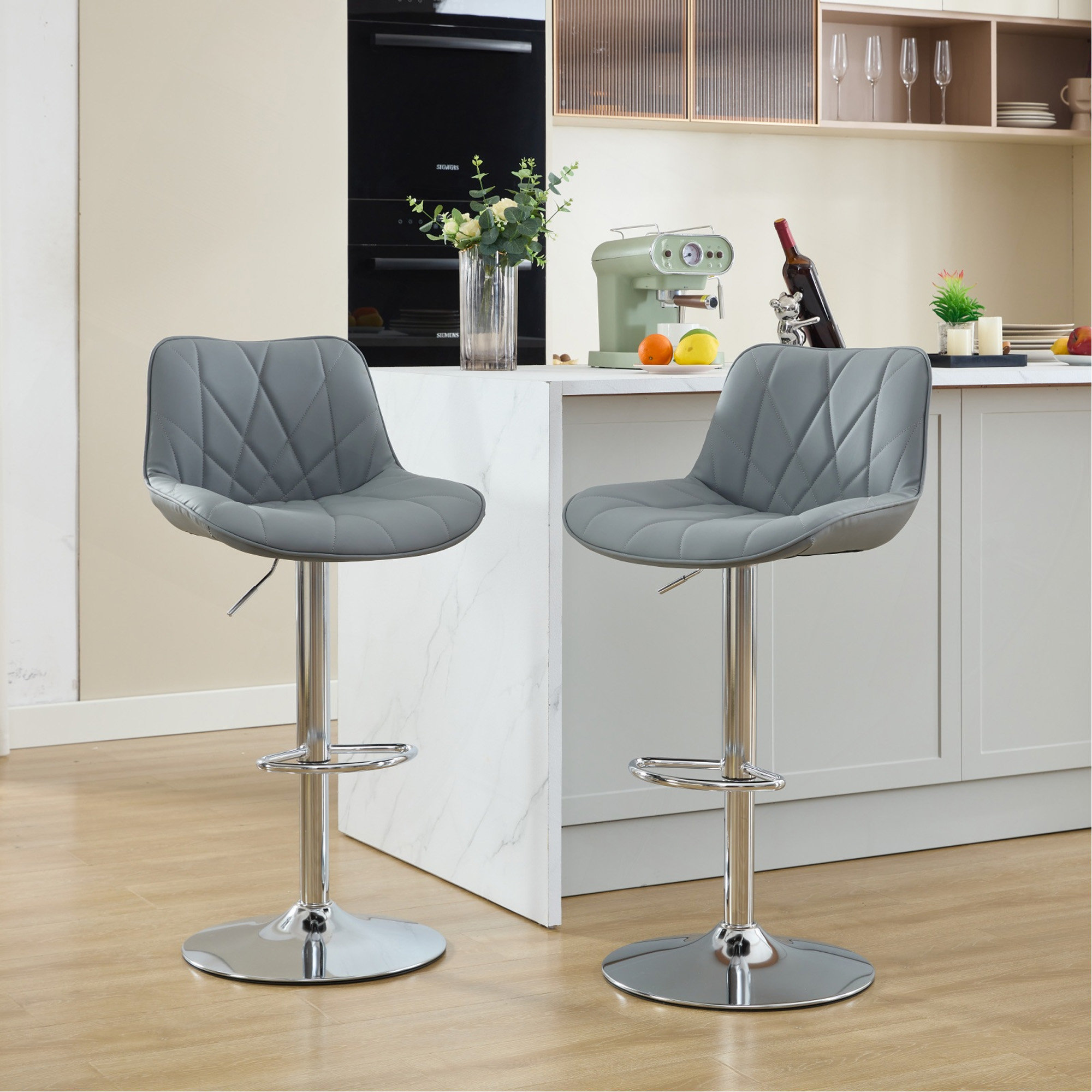 Mercer41 Counter Height Bar Stools Kitchen Island Barstools Adjustable ...