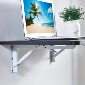 17 Stories Wall Mounted Folding Laptop Table With Metal Stand | Wayfair ...