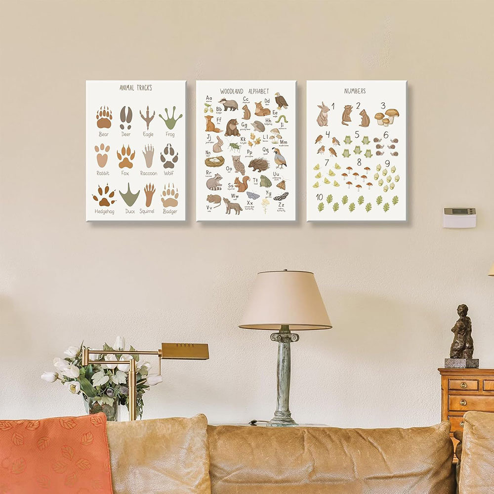 Ophelia & Co. Animal Tracks Canvas Wall Art Woodland Animals ABC Wall ...