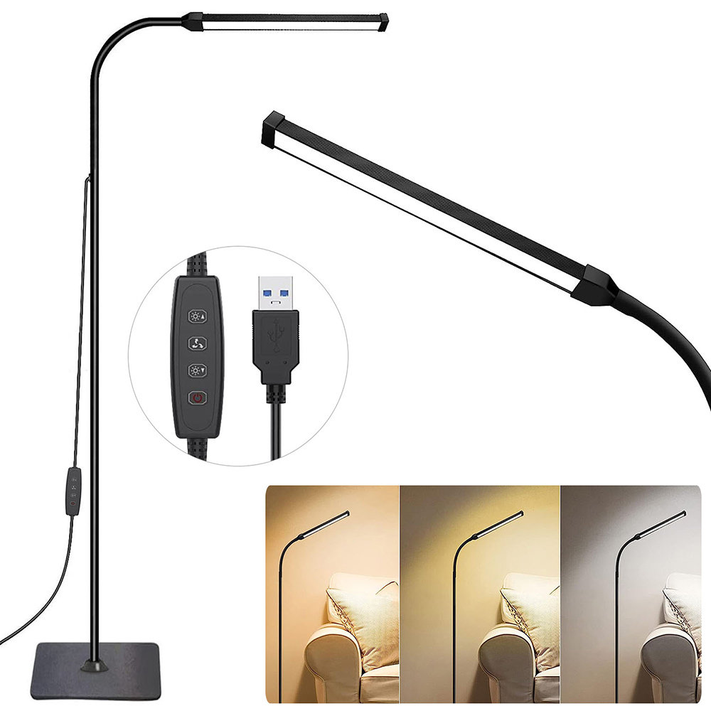 Ebern Designs 10 Levels Dimmable LED Standing Task/Reading Floor Lamp ...