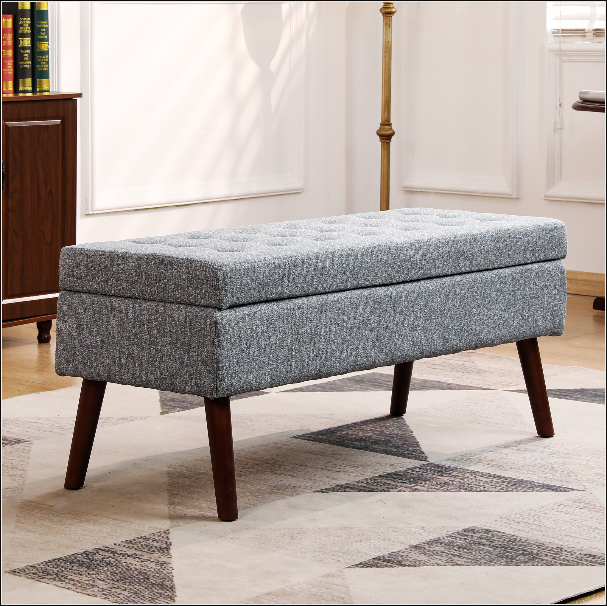 George Oliver Linen Storage Bench | Wayfair