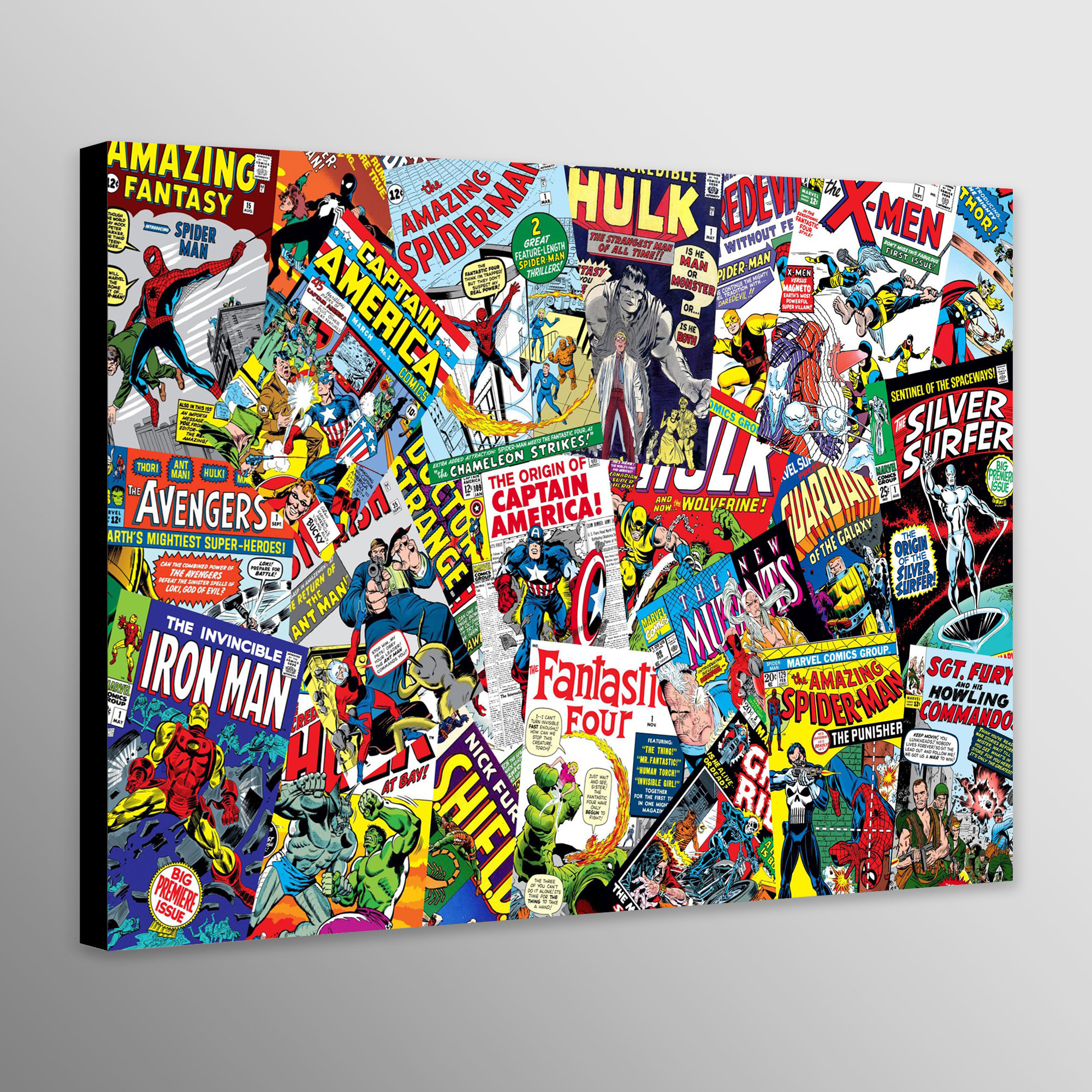 World Art Prints Super Heroes Comic Book Covers Collage - Wrapped ...