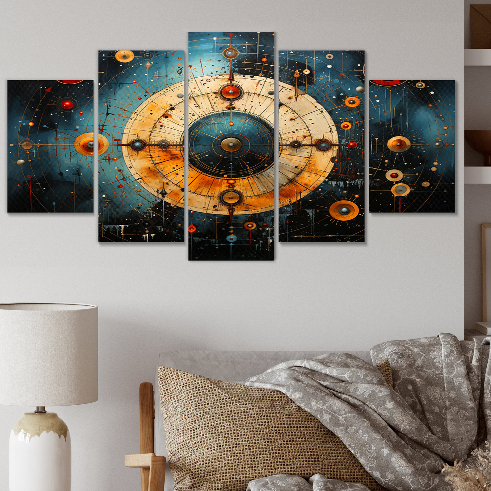 Design Art Yellow Teal Astrology Celestial Alignment I - Astrology ...