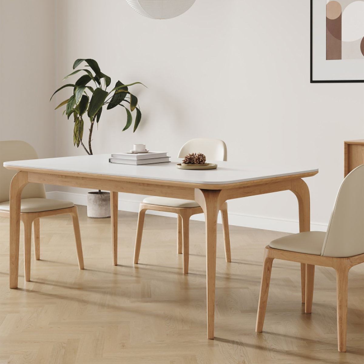 Corrigan Studio® Pure white rock plate dining table - Wayfair Canada