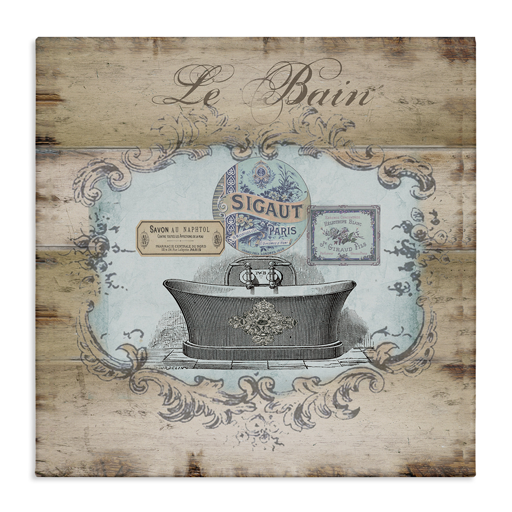 Winston Porter 'Le Bain Wood Look Bath' Graphic Art on Canvas & Reviews ...