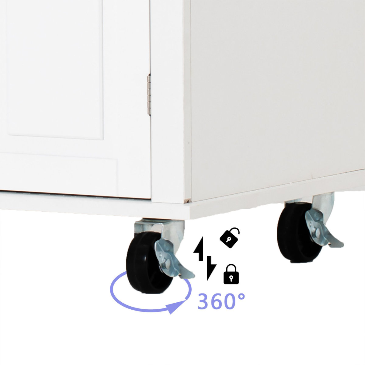 Winston Porter Laronna Rolling Kitchen Island with Solid Wood Top ...