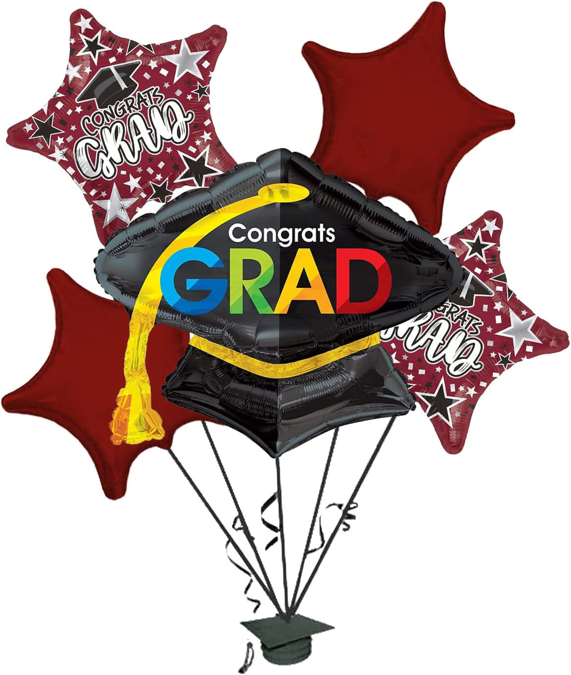 PMU Pmu Graduation "Congrats Grad" Foil Balloon Bouquet (5/Pkg) Pkg/1 ...