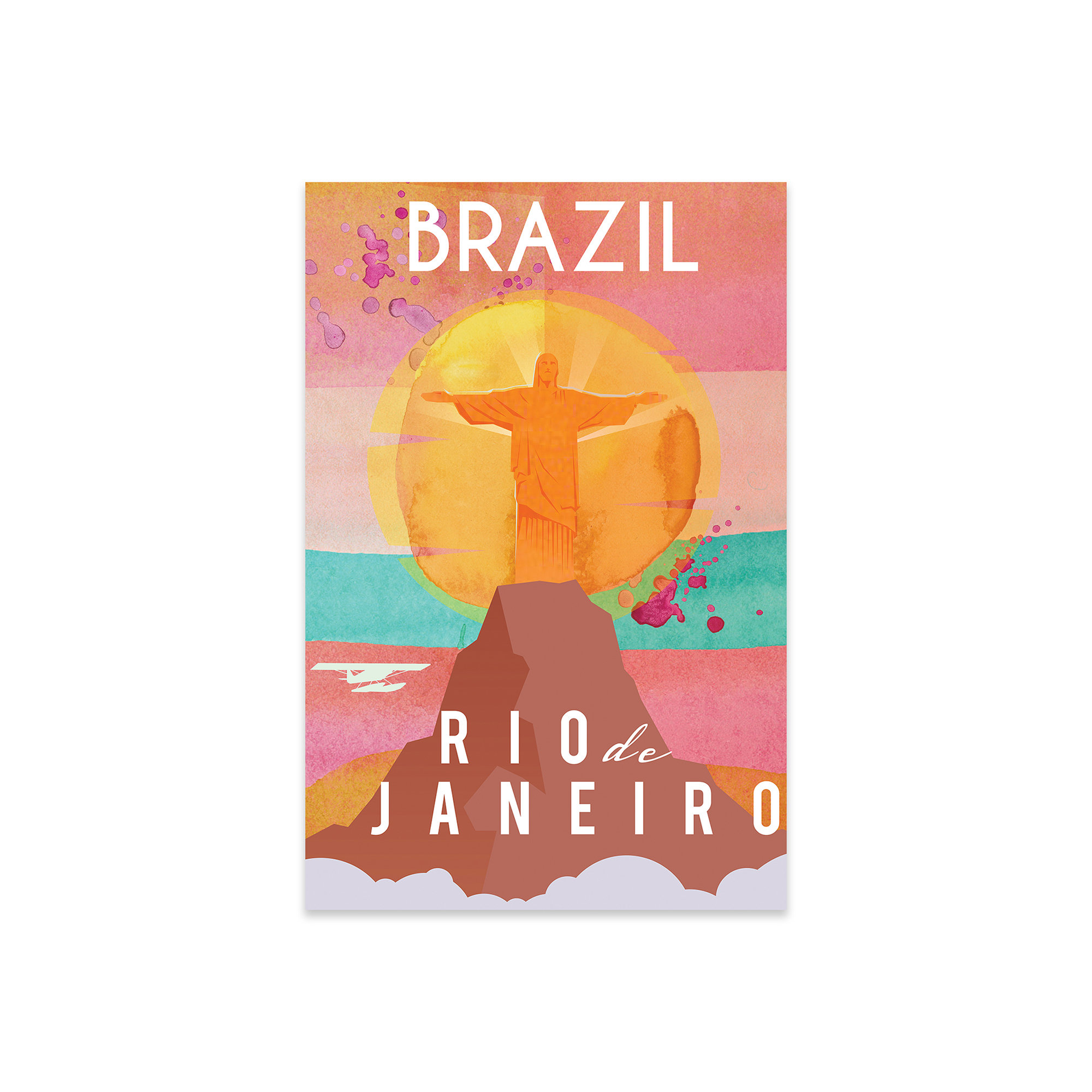 Trinx Brazil Travel Poster On Glass by Natalie Ryan Print | Wayfair