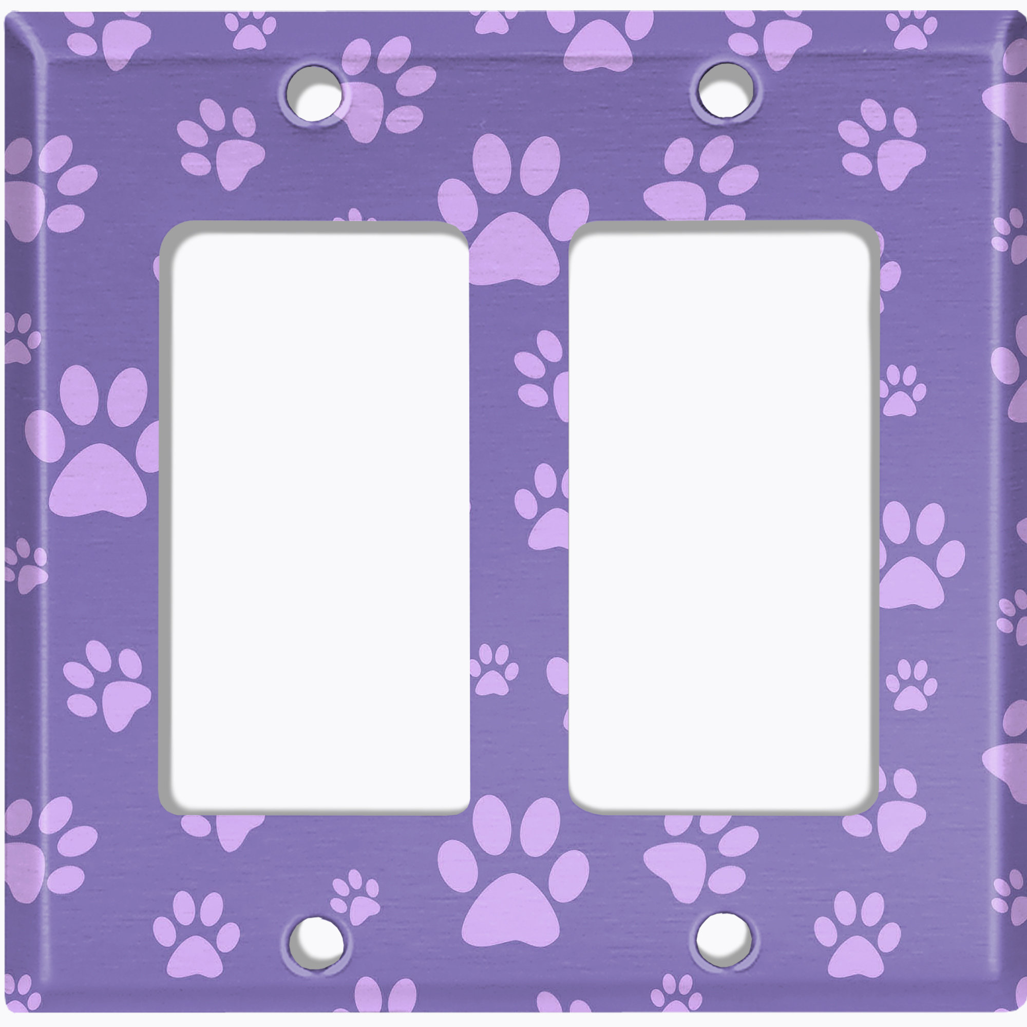 WorldAcc Metal Light Switch Plate Outlet Cover (Purple Violet Dog Paw ...