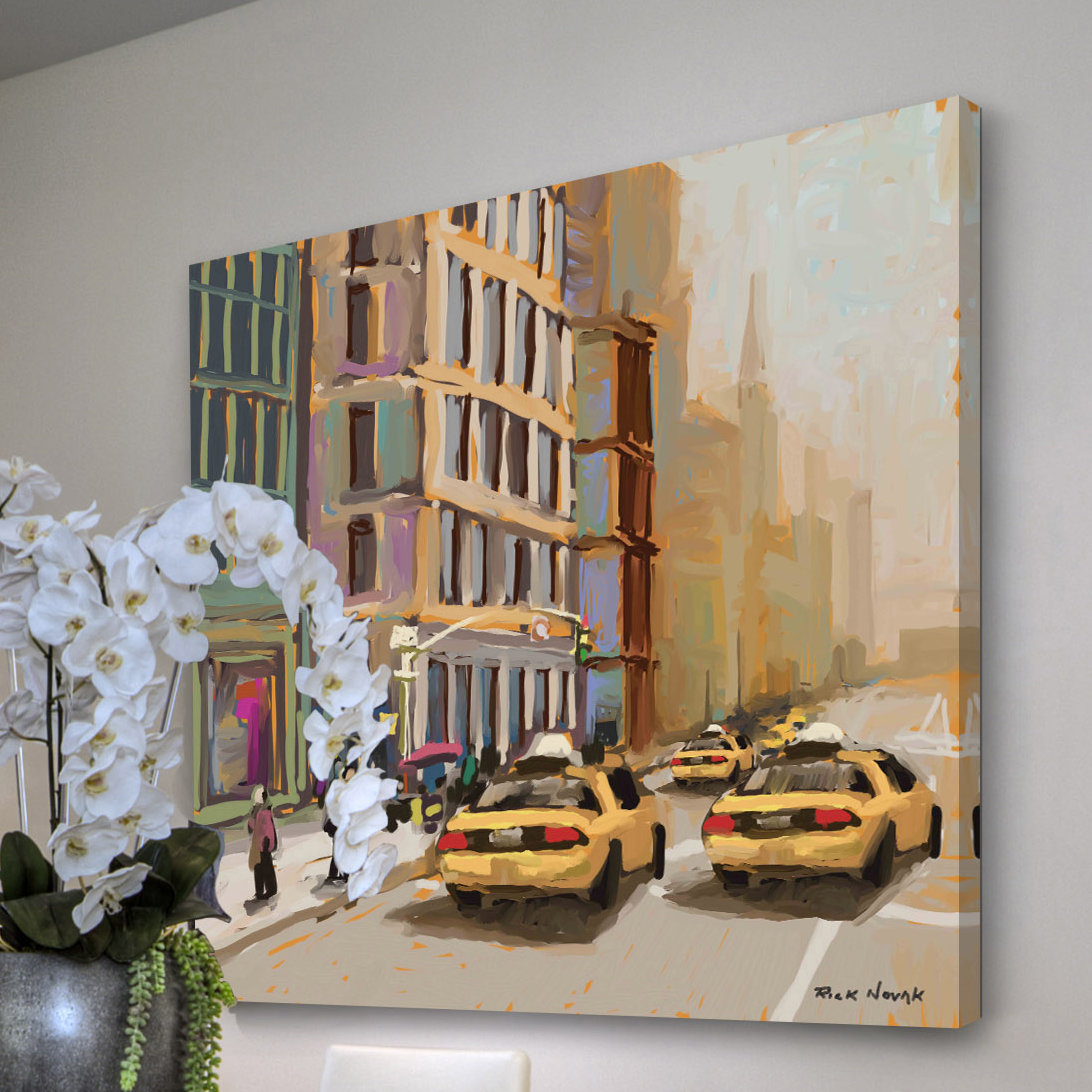 Marmont Hill 'New York Cabs' by Rick Novak Painting Print on Wrapped ...