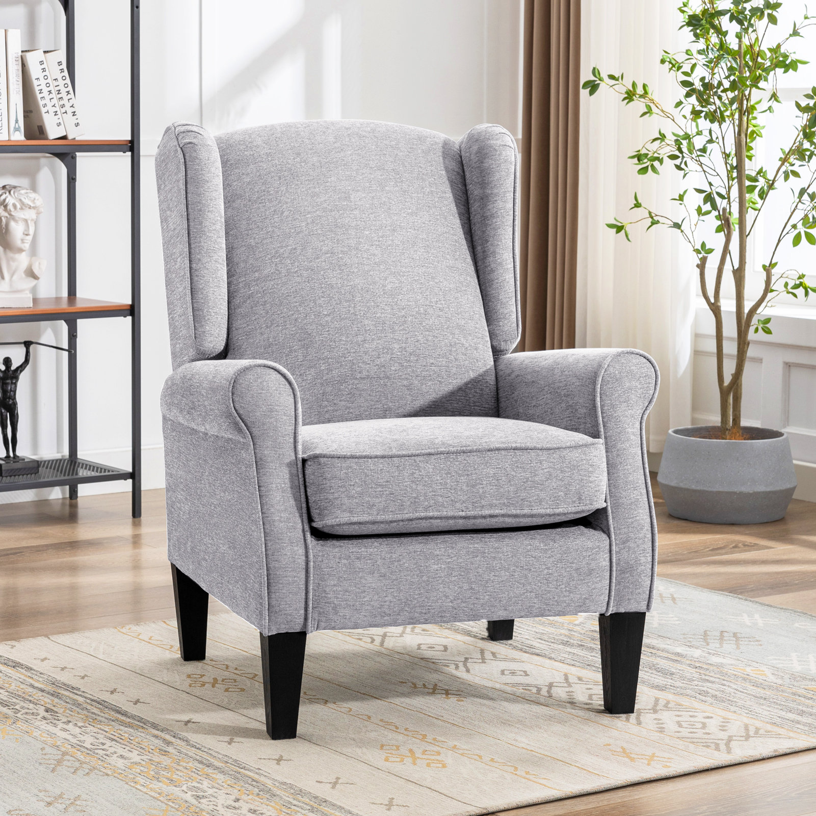 Winston Porter Masiyah 29.3'' Wide Fabric Modern Armchair, Accent Chair ...