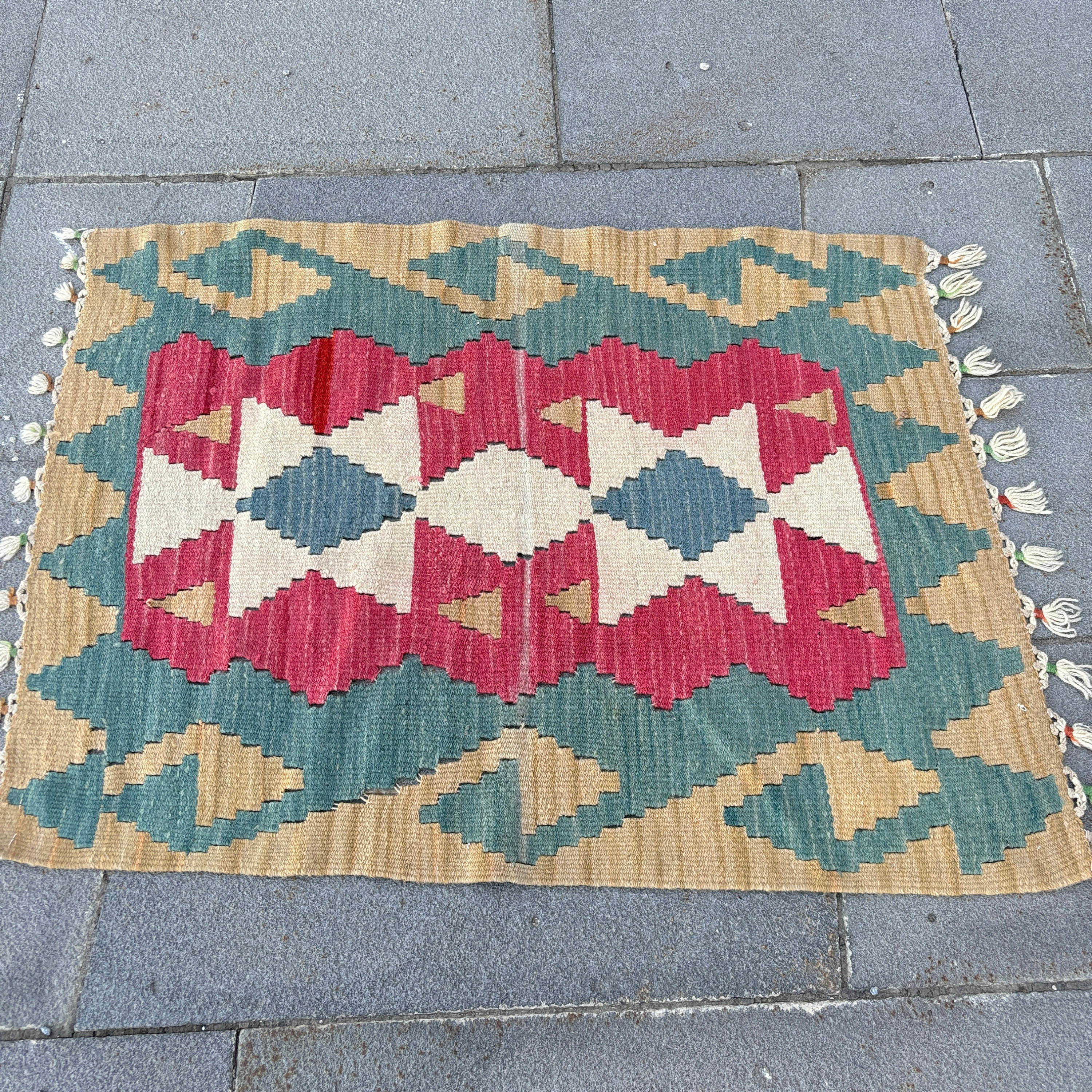 Loon Peak® Authentic Turkish Kilim Area Rug with Intricate Geometric ...