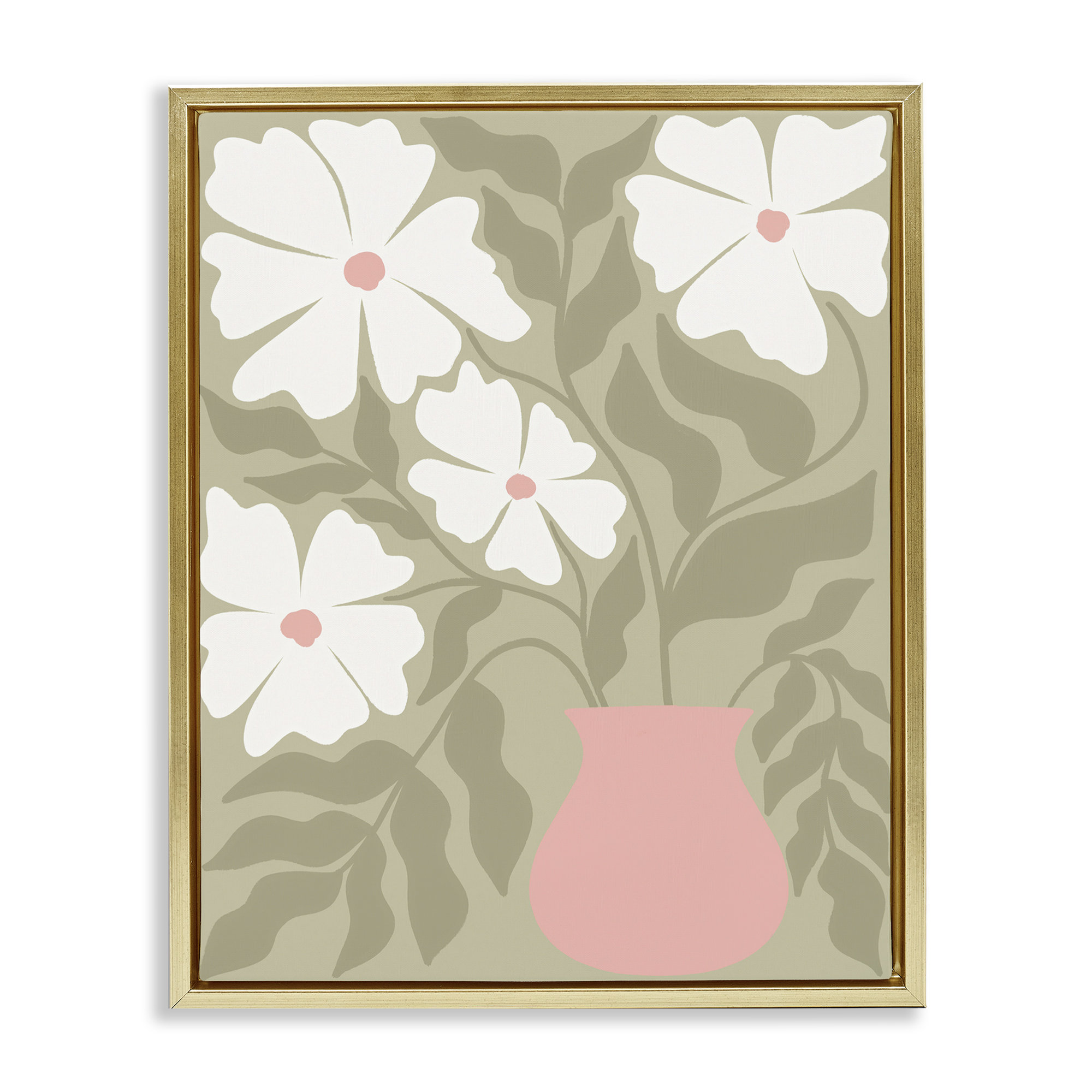 Winston Porter Funky Pastel Florals Framed Floater Canvas Wall Art by ...
