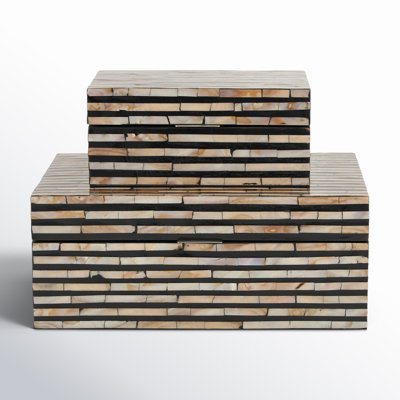 Ebern Designs 2 Piece Handmade Mother of Pearl Decorative Box Set | Wayfair