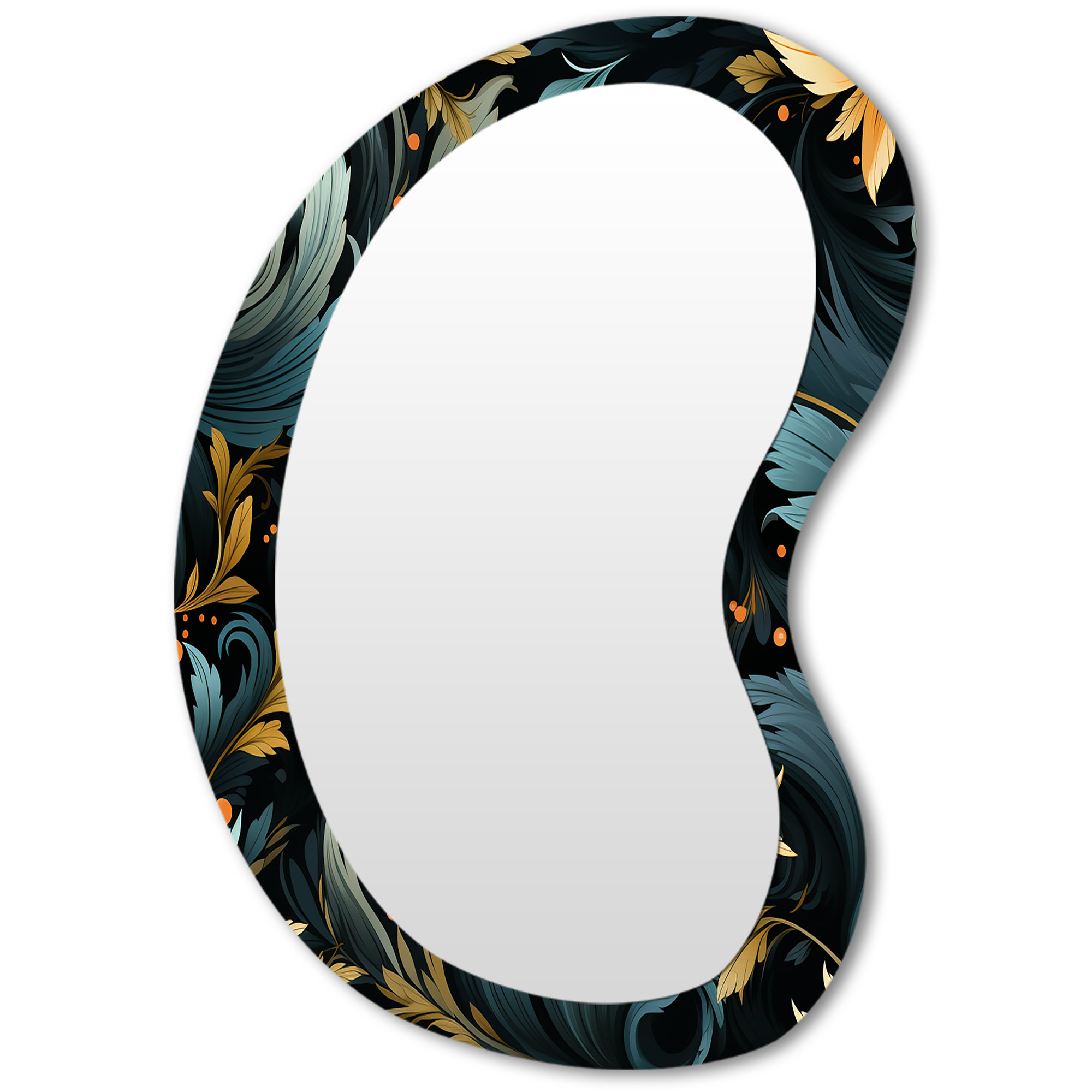 Ivy Bronx Black And Gold Damask Flower Blossoms II - Irregular Damask ...