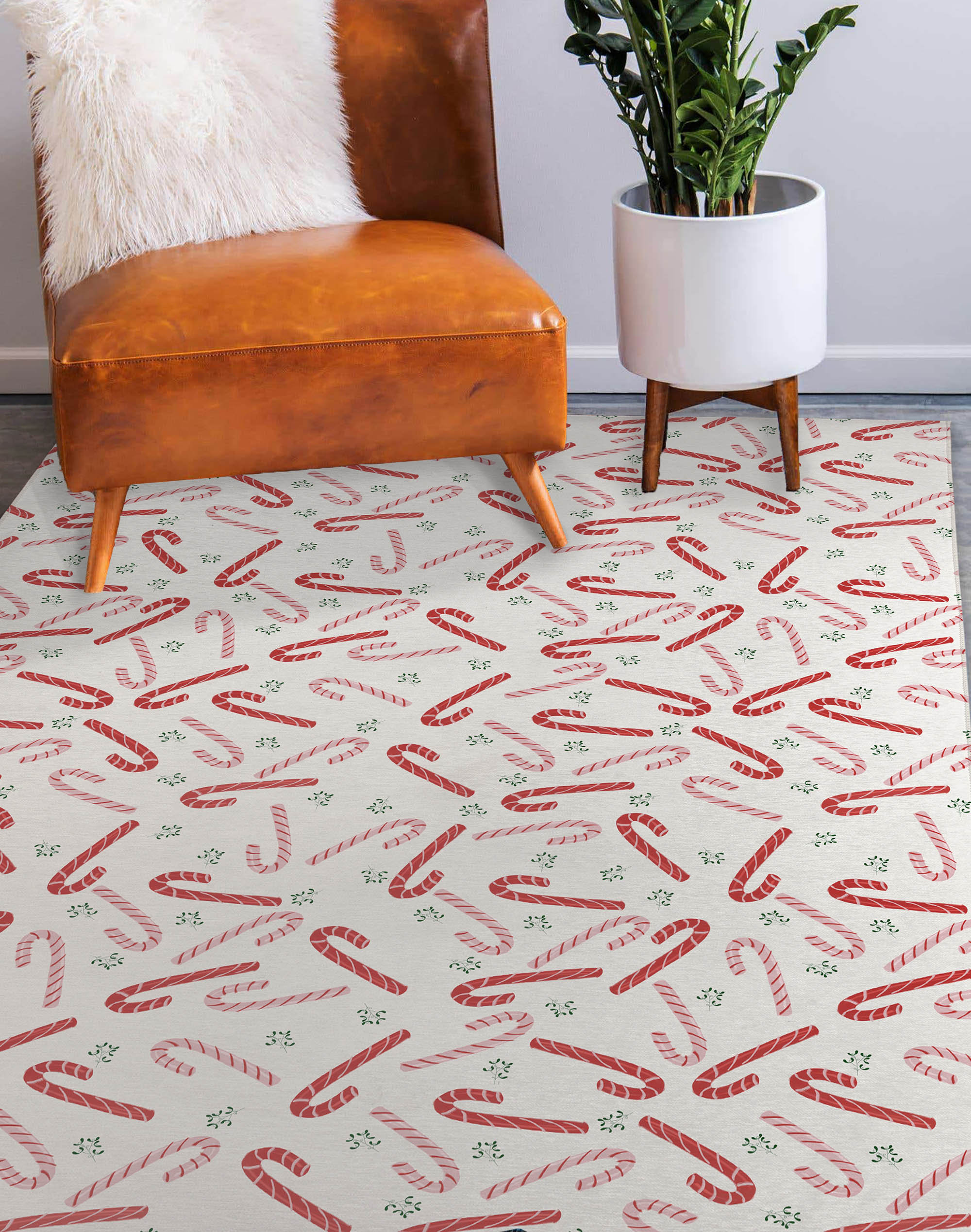 The Twillery Co.® Michaella Candy Cane Kisses White Area Rug By The ...