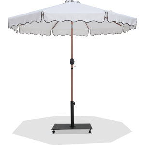 Arlmont & Co. Chavonte Fabric With Piping / Aluminum Patio Umbrella ...