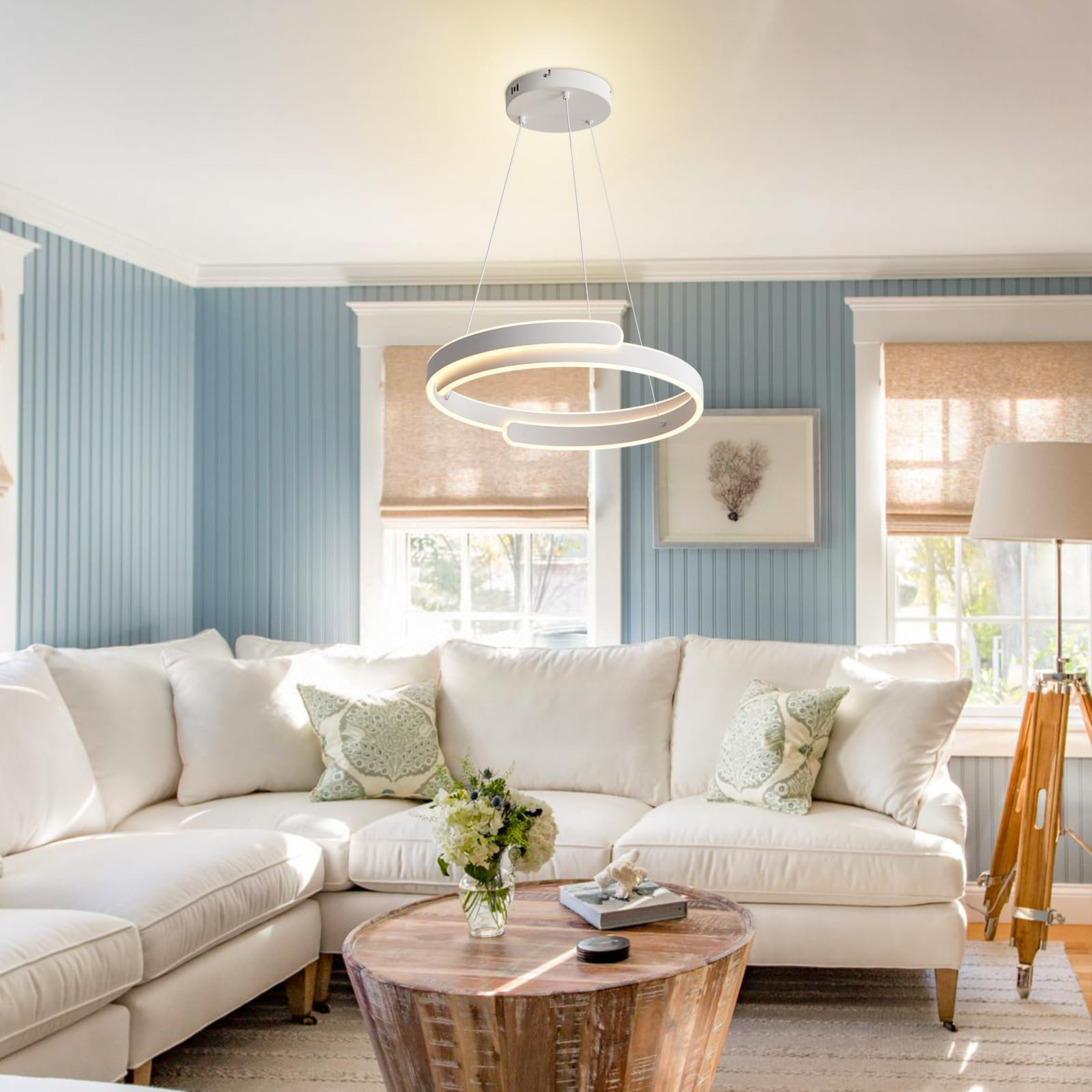 Wrought Studio™ Modern Round LED Chandelier: 16 Inch Dimmable Ring LED ...