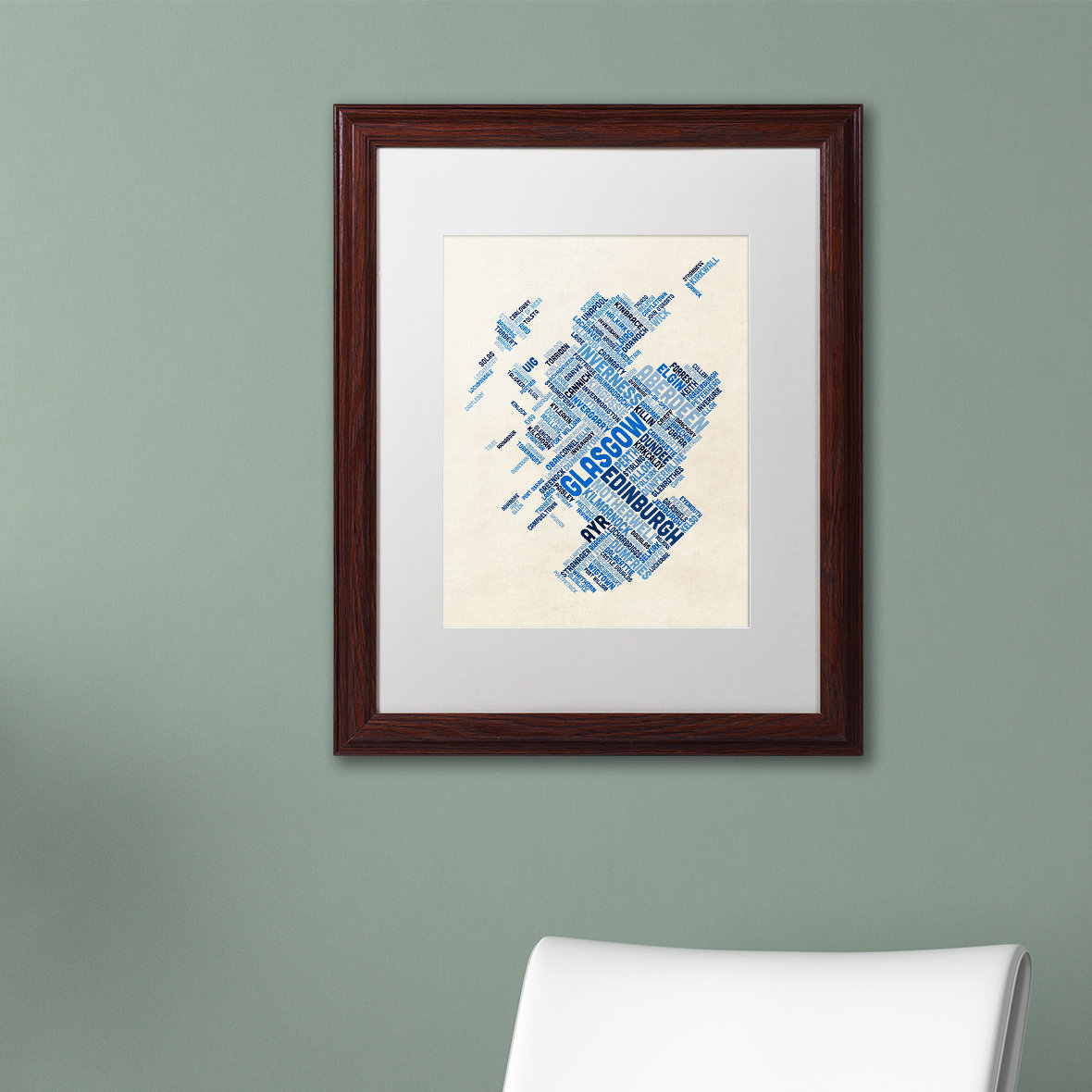 Trademark Fine Art 'Scotland Text Map 3' Framed Graphic Art - Wayfair ...