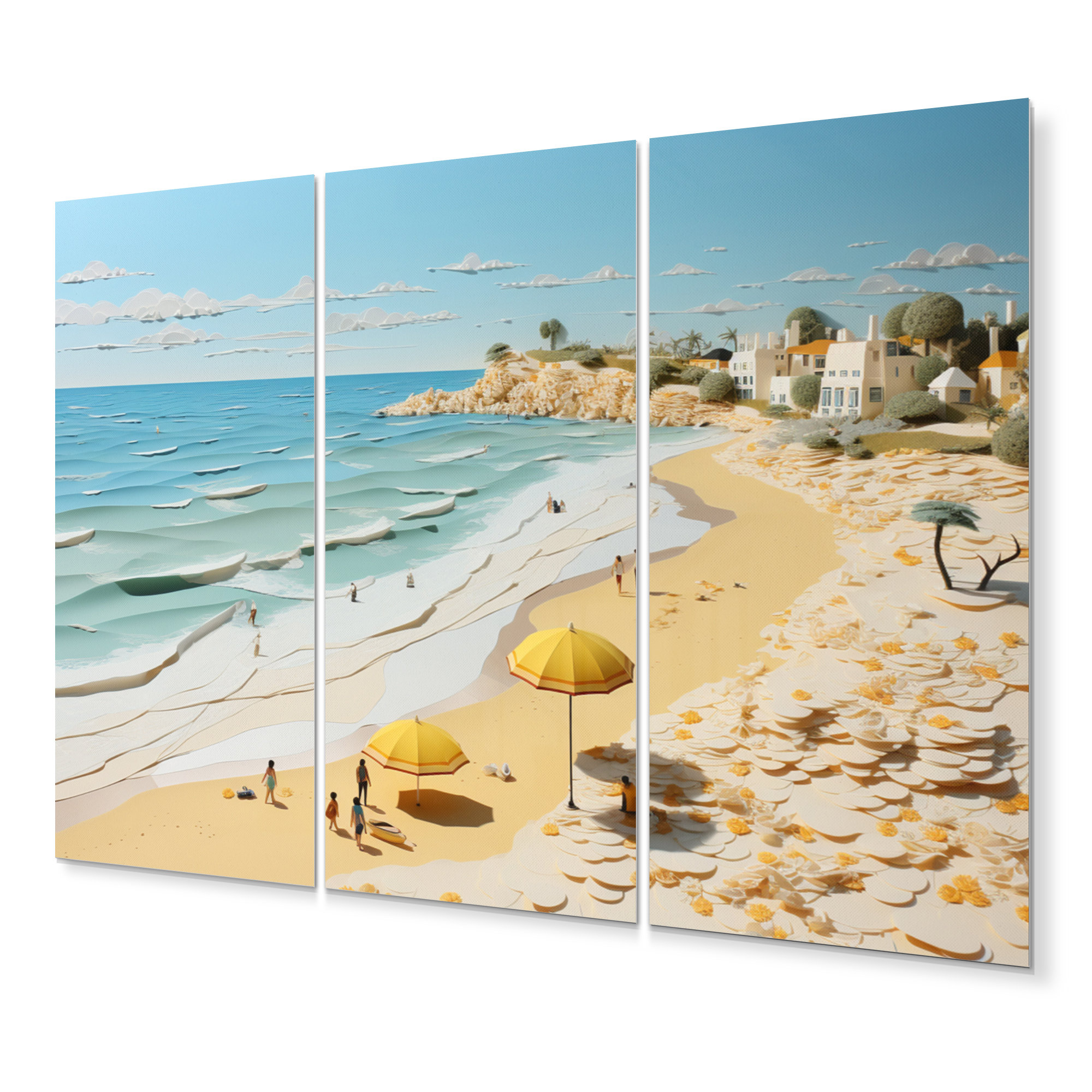 Design Art Coastal Beachside Wanderer Papercut - Nautical & Beach Metal ...