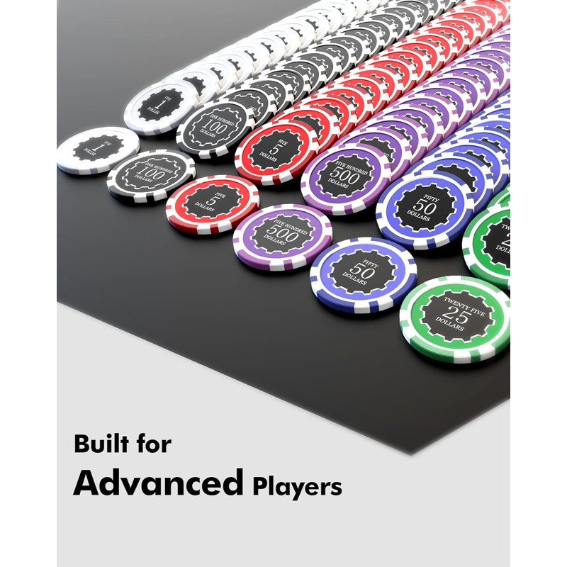 HEITOK Pro Poker Chip Set (300pcs, 11.5g), Denomination-Friendly ...