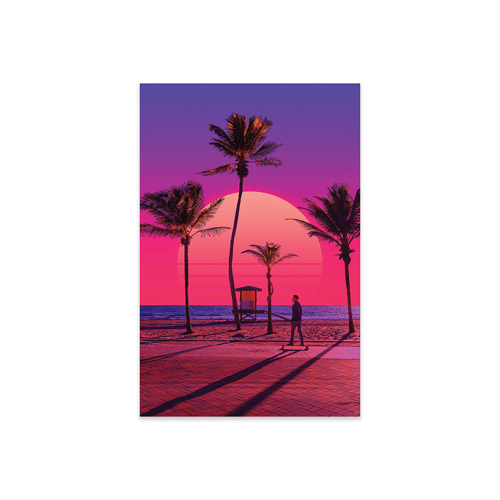 Bay Isle Home™ Vaporwave Sunset VI by Danner Orozco - Unframed Graphic ...