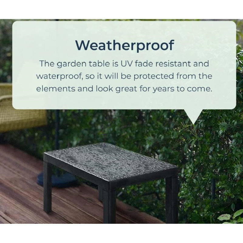 17 Stories Garden Coffee Table Rattan Style Outdoor Patio Balcony ...