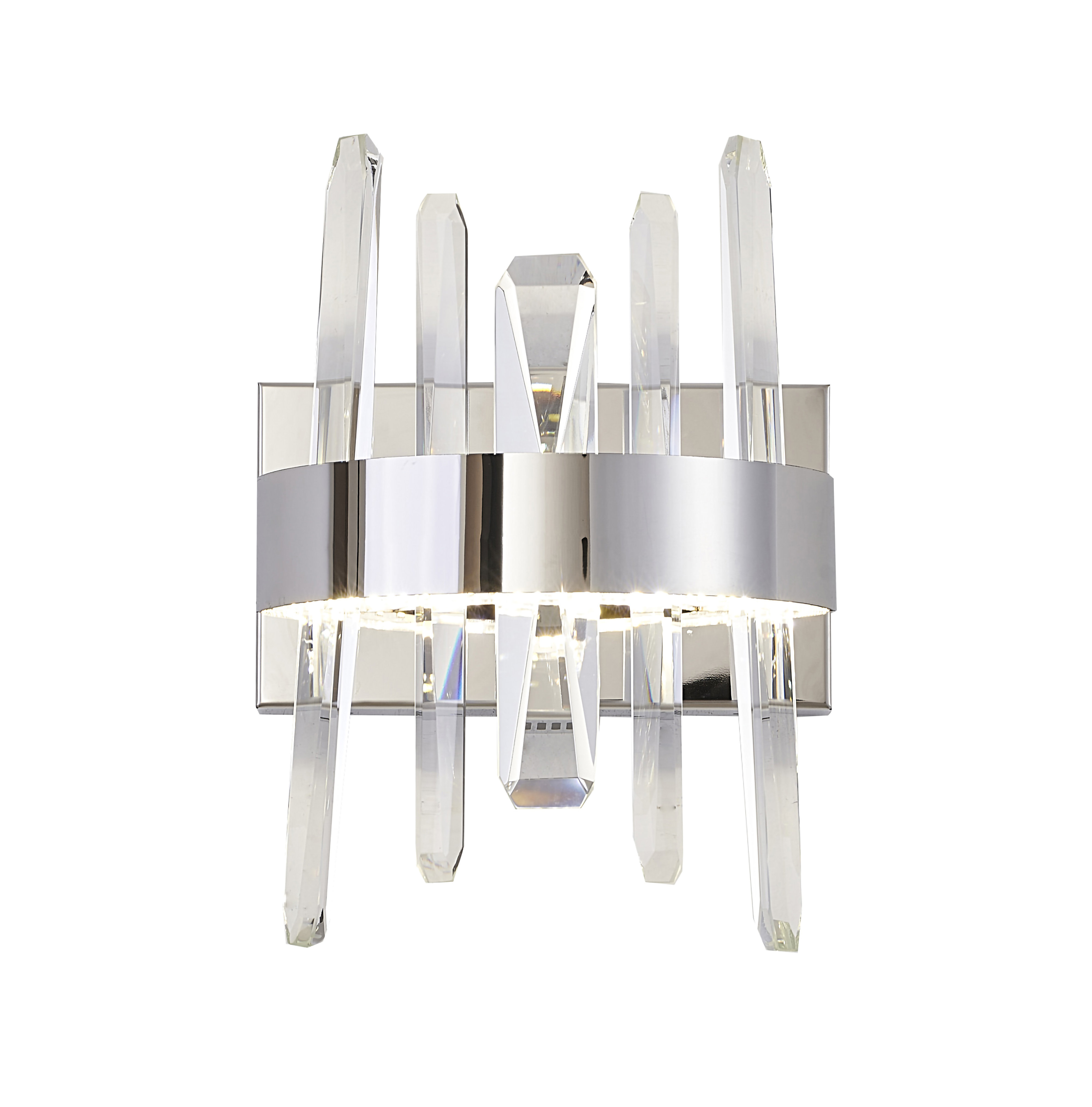 Everly Quinn 5-Light Chrome LED Flush Sconce With Clear Crystal Accents ...