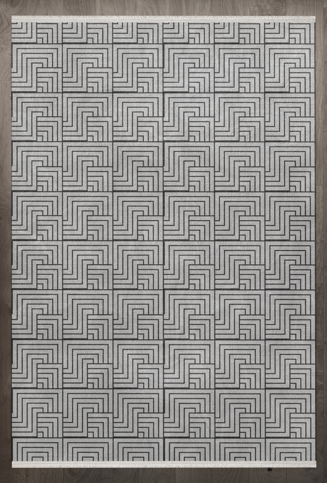 Corrigan Studio® Grey Geometric Cotton Wool Square Area Rug | Wayfair