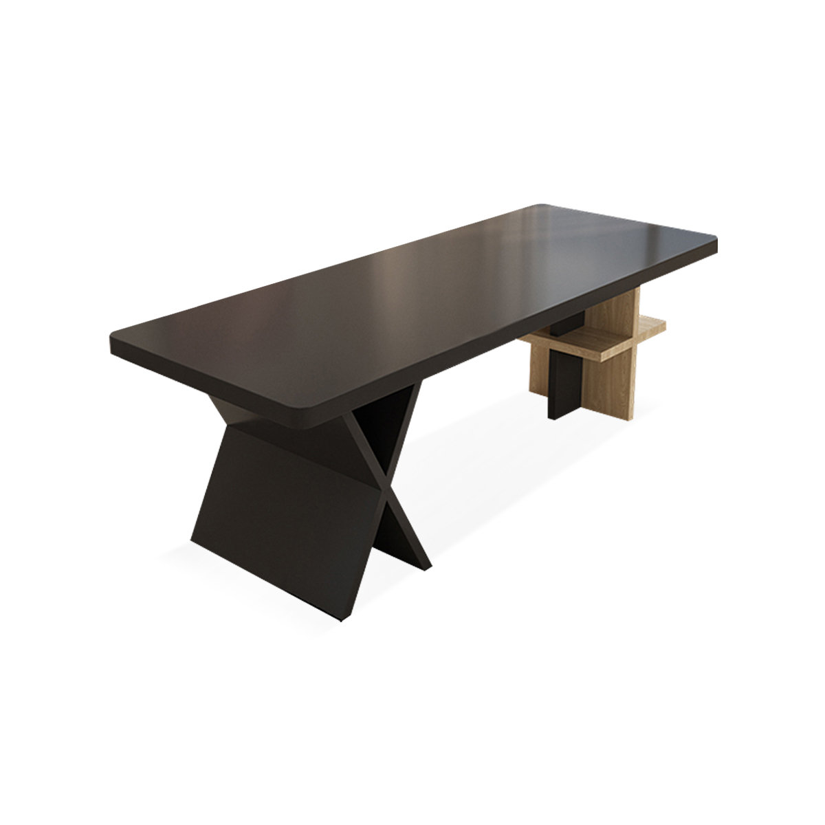 Oaklawn Tools Bureau rectangulaire en bois massif noir et Burlywood ...