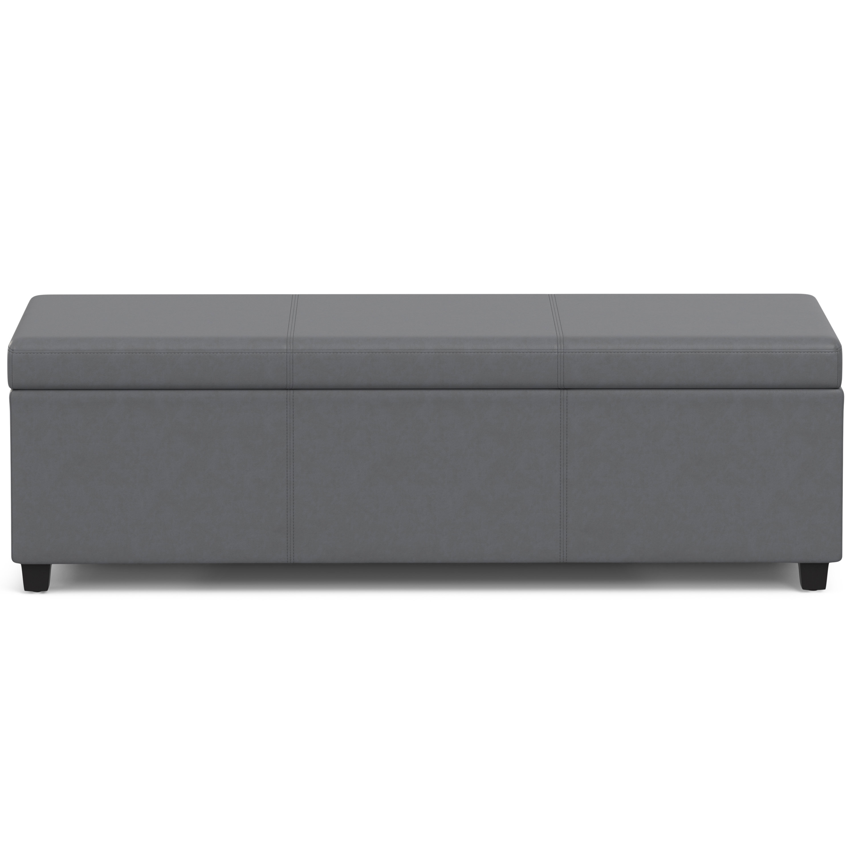 Simpli Home Avalon Faux Leather Flip Top Storage Bedroom Bench ...